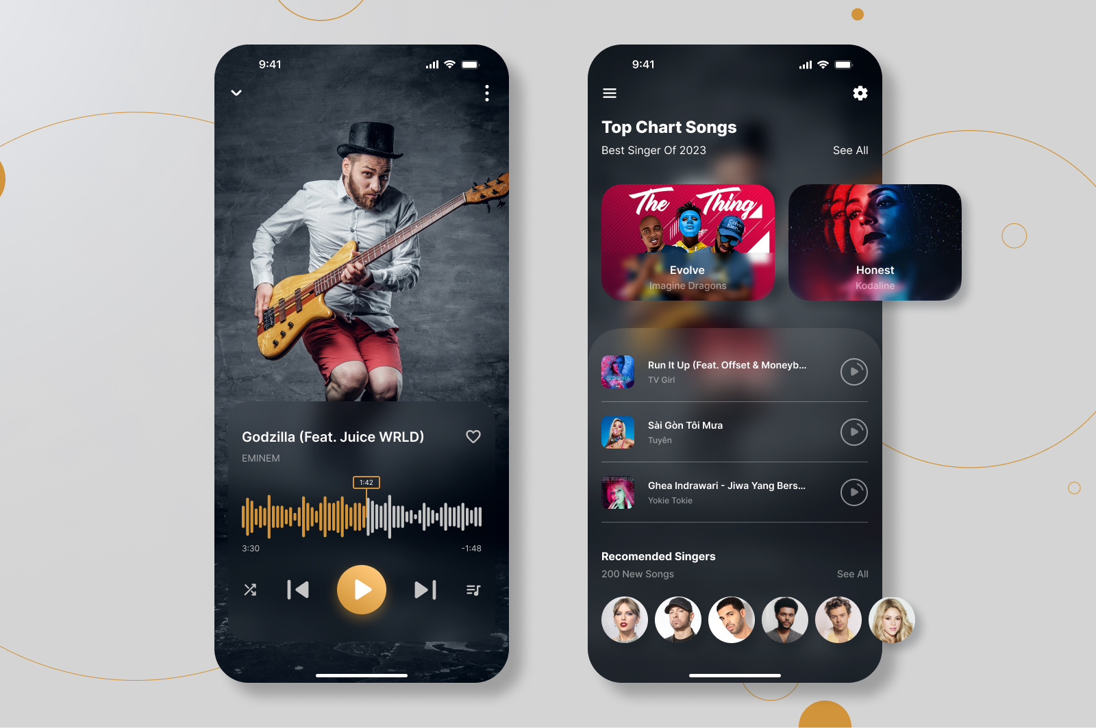 Music Player App by Masoud Honarvar on Dribbble