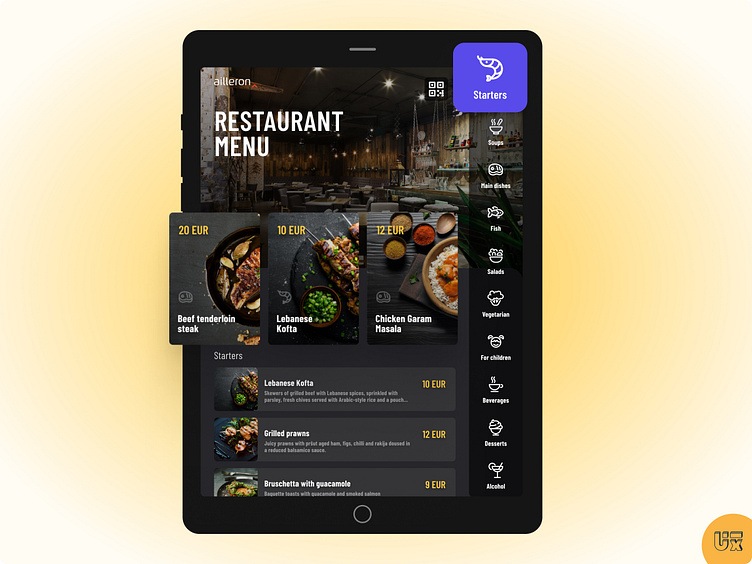 The online menu concept by Ailleron UXLab on Dribbble