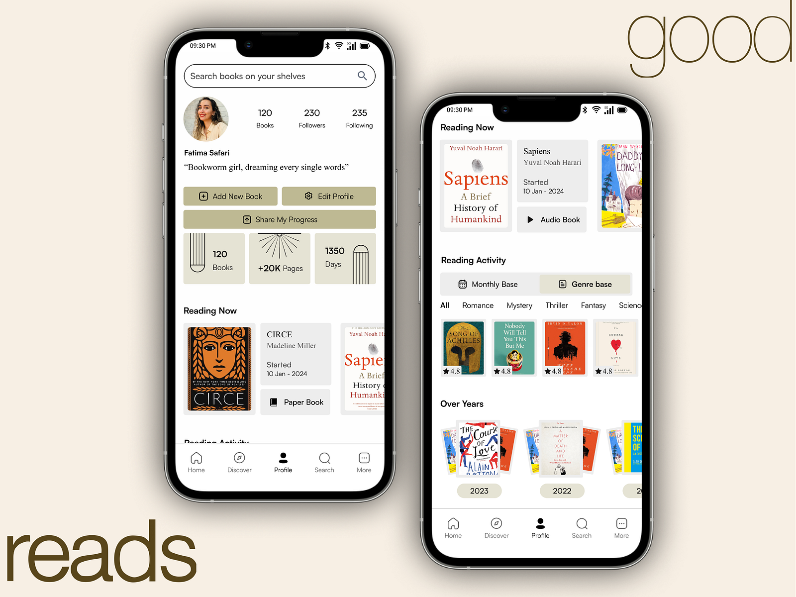Goodreads app Redesign by Fiona on Dribbble