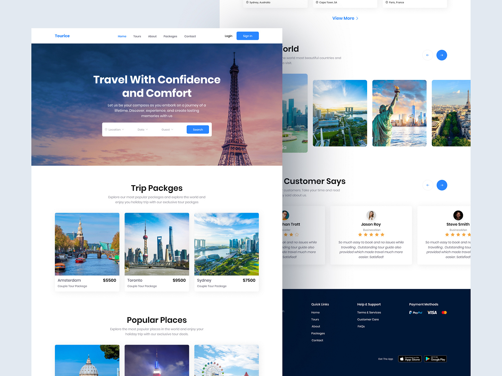 Tourice - Travel Landing Page UI Design by Md. Golam Kader on Dribbble