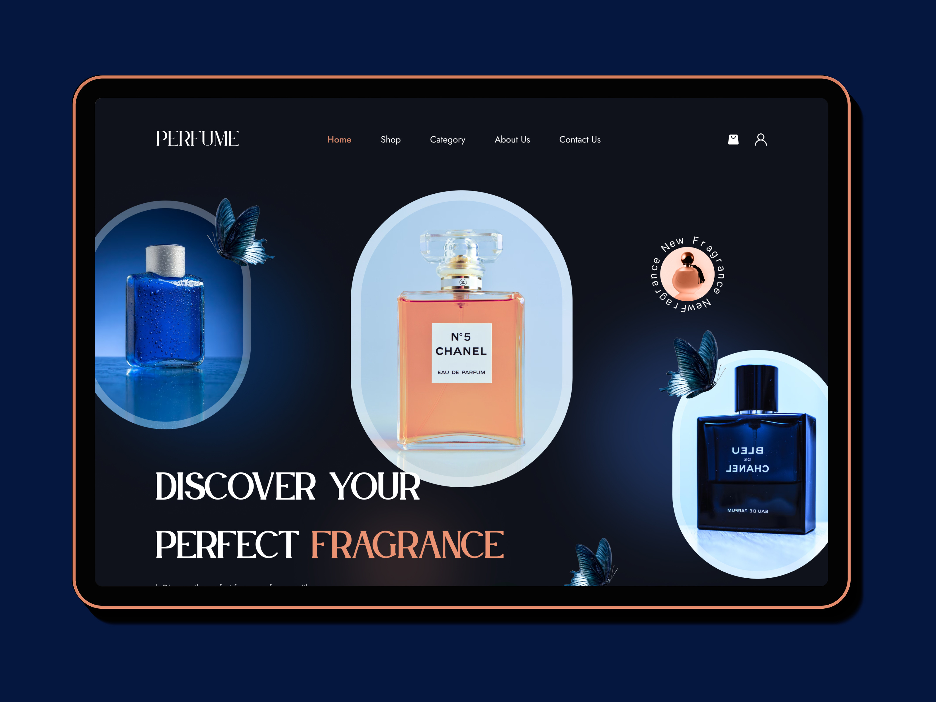 Perfume Landing Page by Eftear Ahmed on Dribbble
