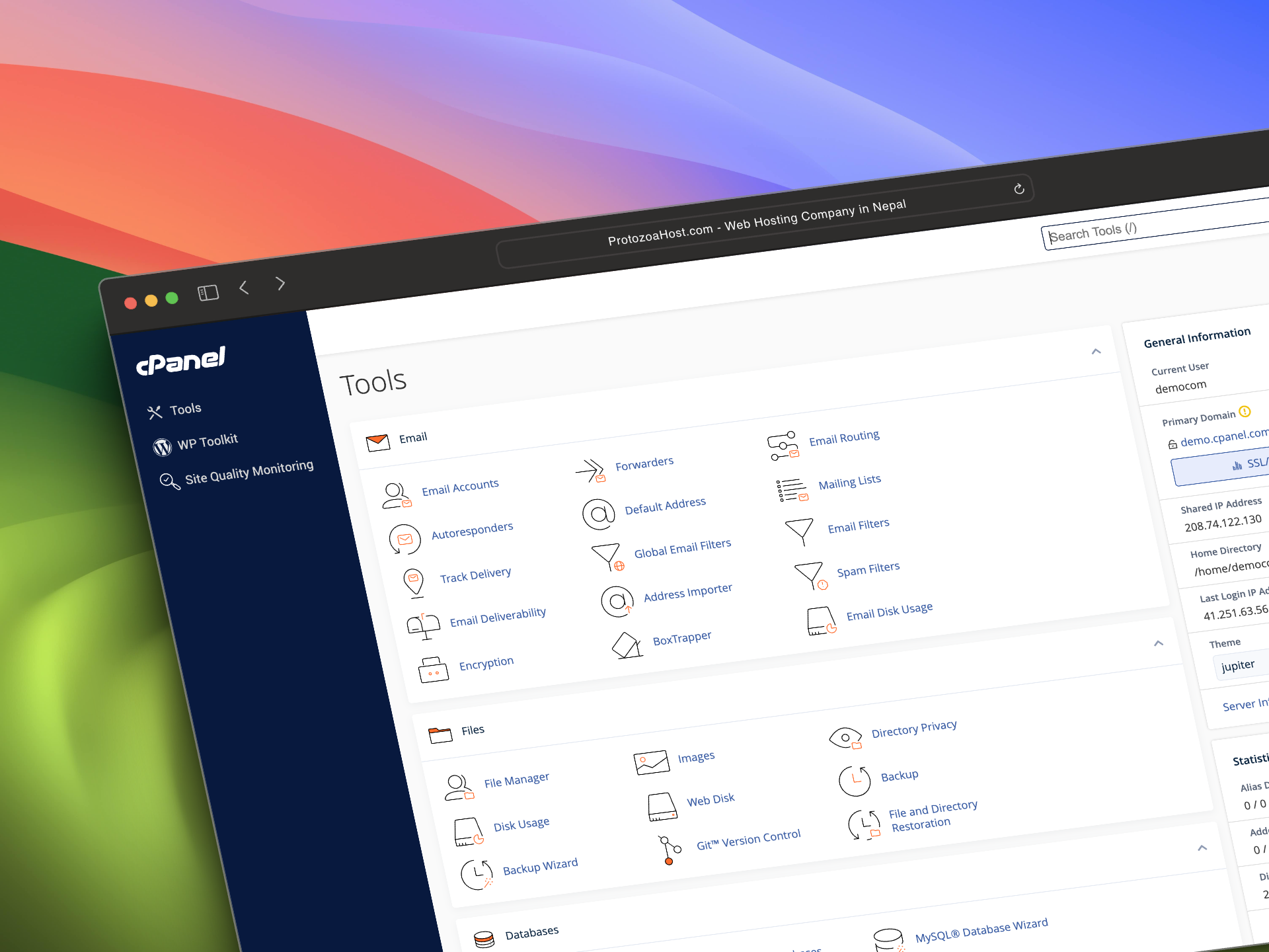 cPanel Web Hosting Dashboard Mockup, Mac Theme & Windows Theme by ...