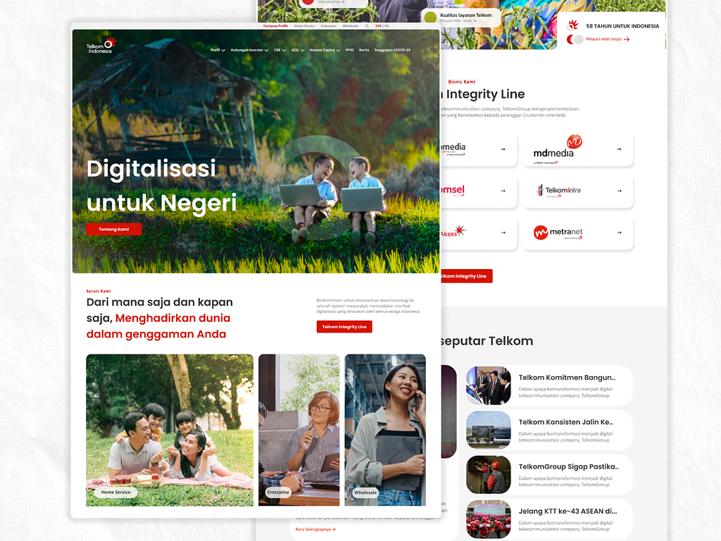 Telkom website reimagined by Rizky Amelinda on Dribbble