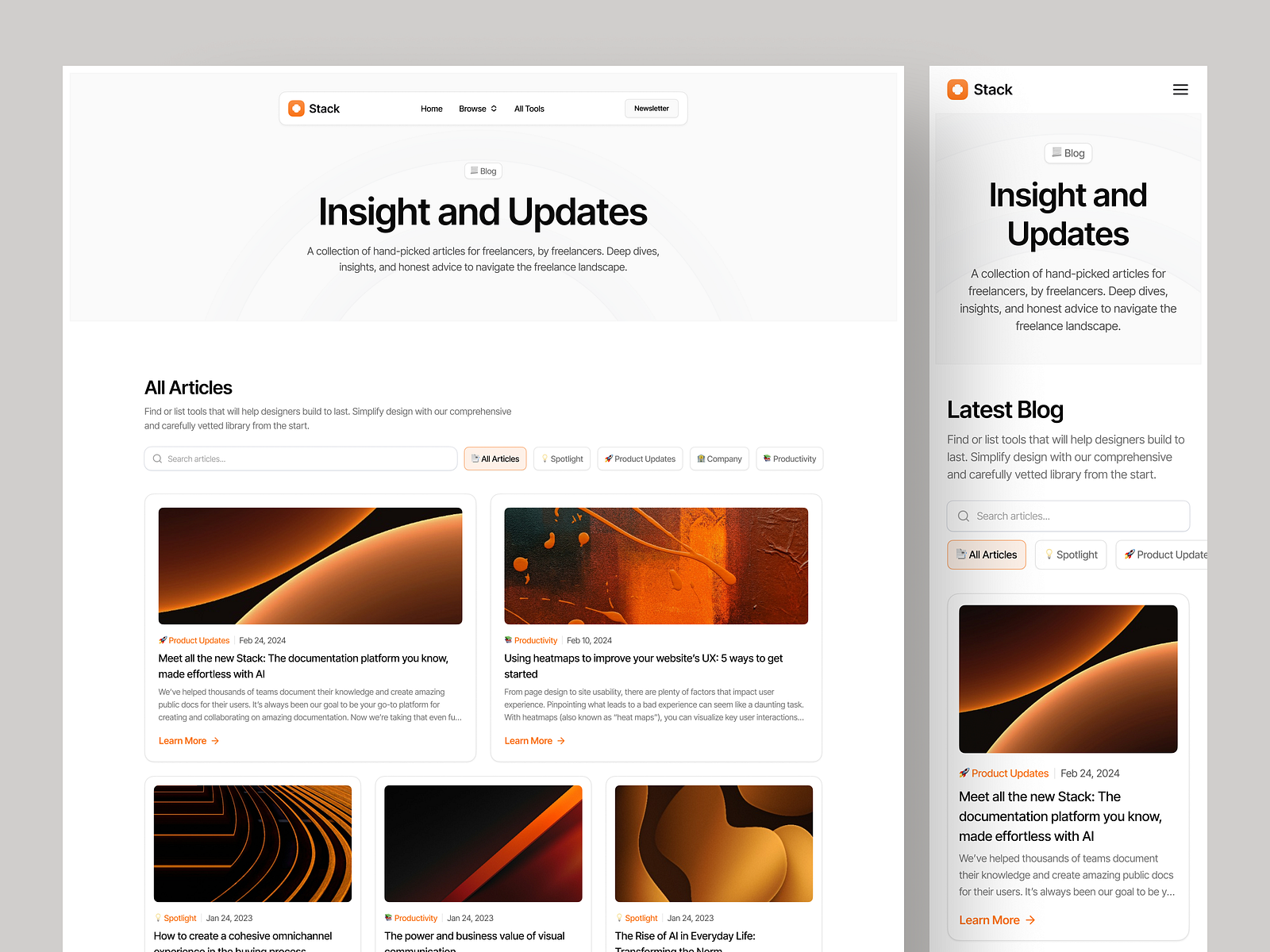 Stack - Blog Page by Rizki AR Khomaini for Uxerflow on Dribbble