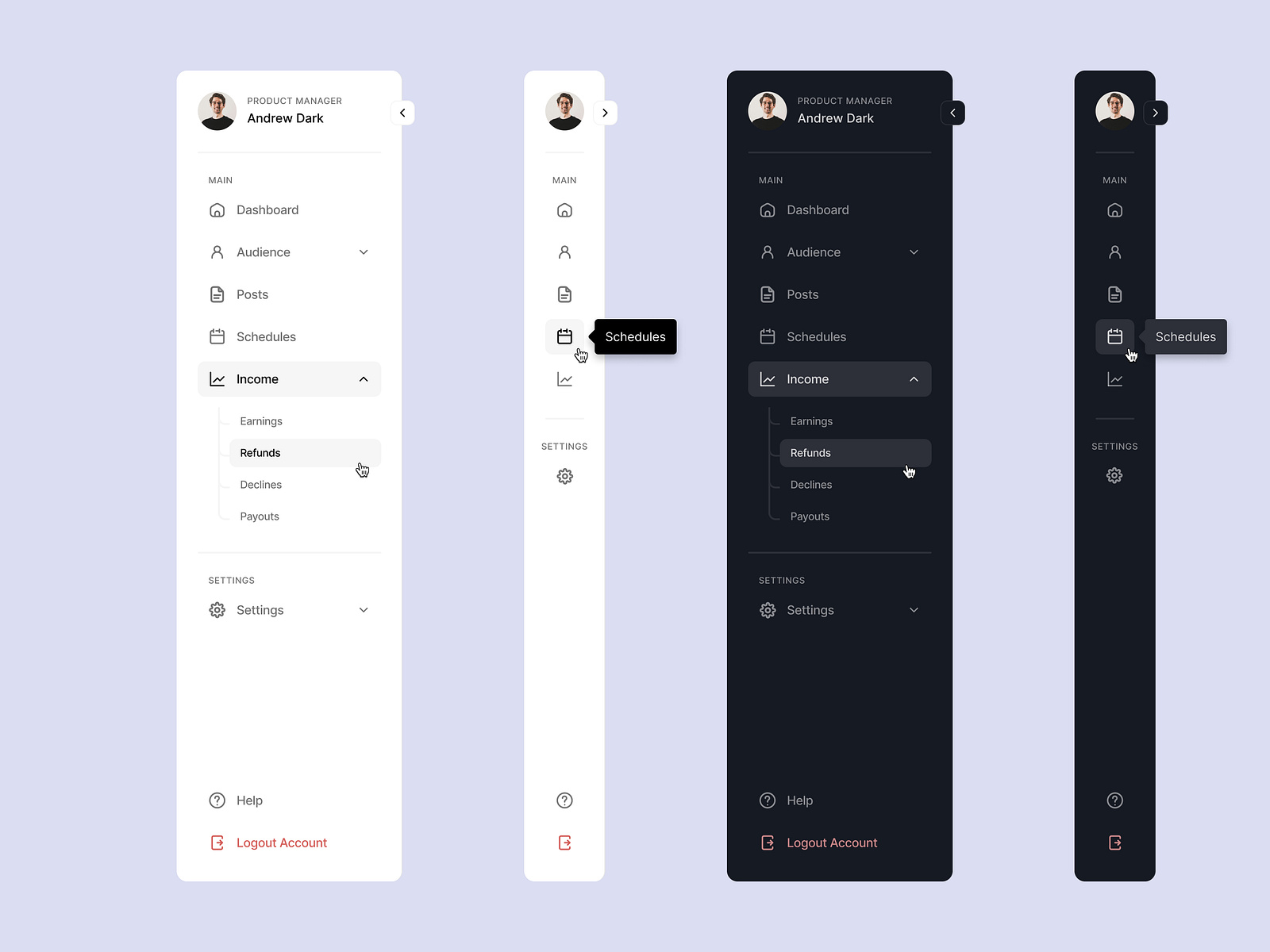 Side Menu Design by Kevser Çıtak on Dribbble