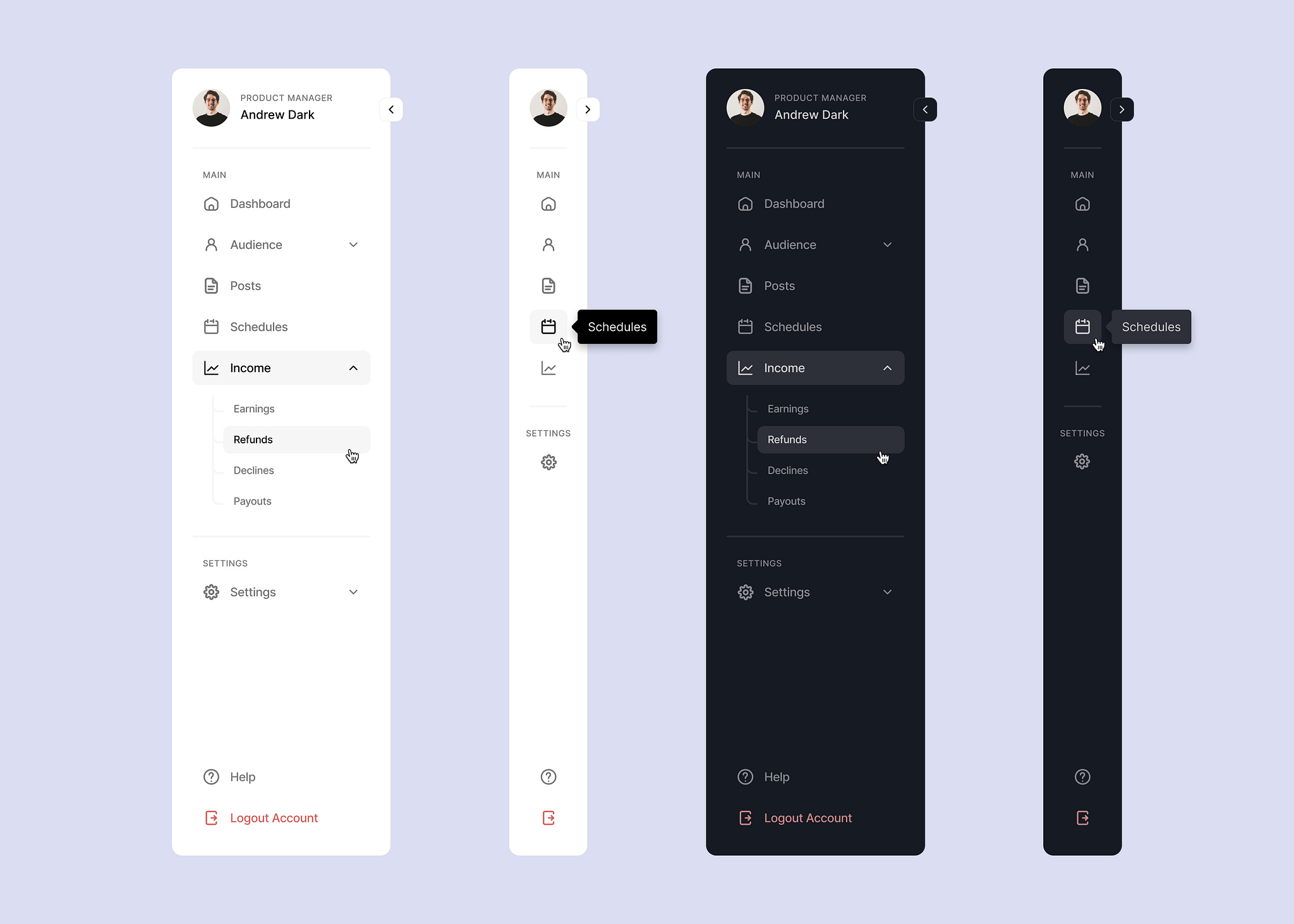 Side Menu Design by Kevser Çıtak on Dribbble