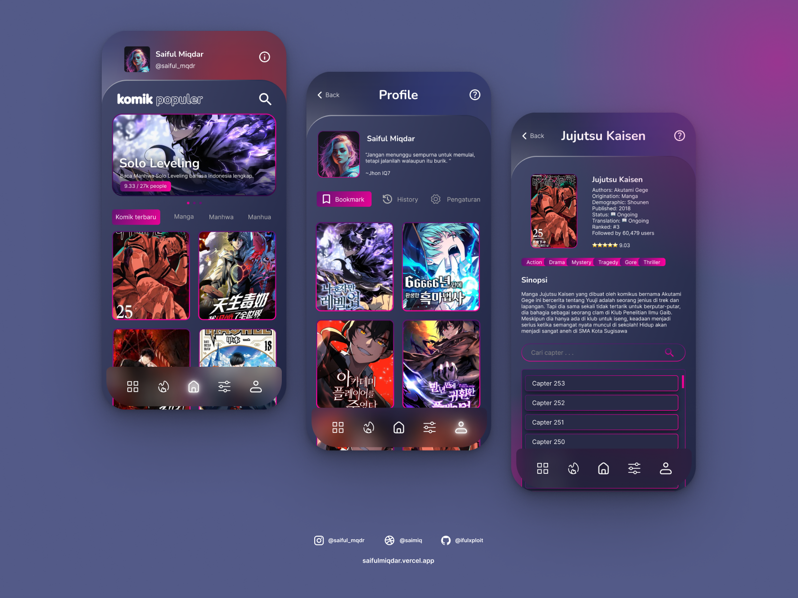 Komikindo : UI Design for Mobile Comic Application by Saiful Miqdar on ...