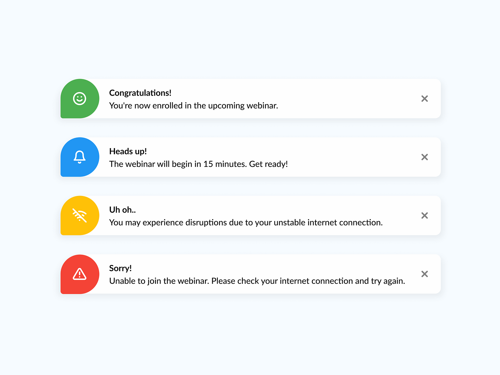 Toast Messages Daily Ui 011 By Erik On Dribbble