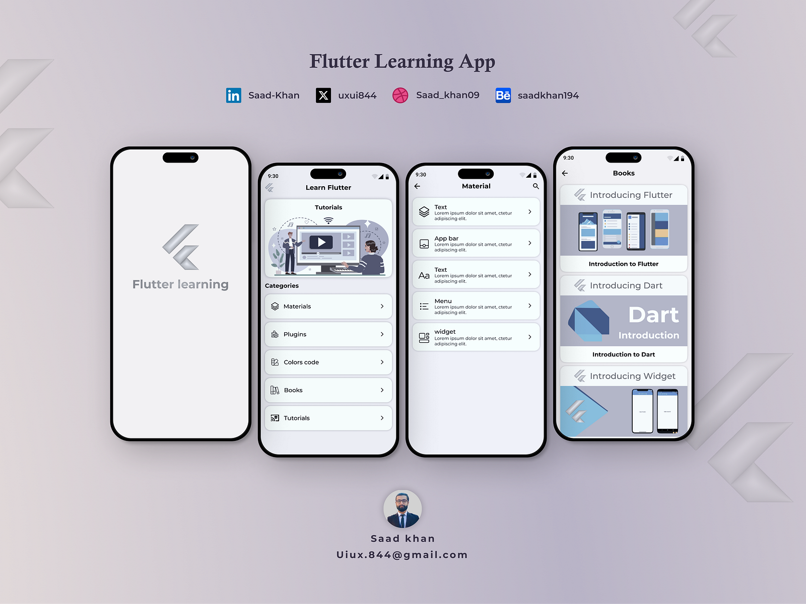 Flutter Learning App By Saad Khan On Dribbble