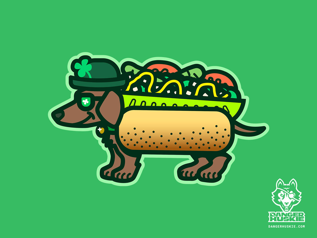 Four Leaf Clover Chicago Dog by Nick Volkert on Dribbble