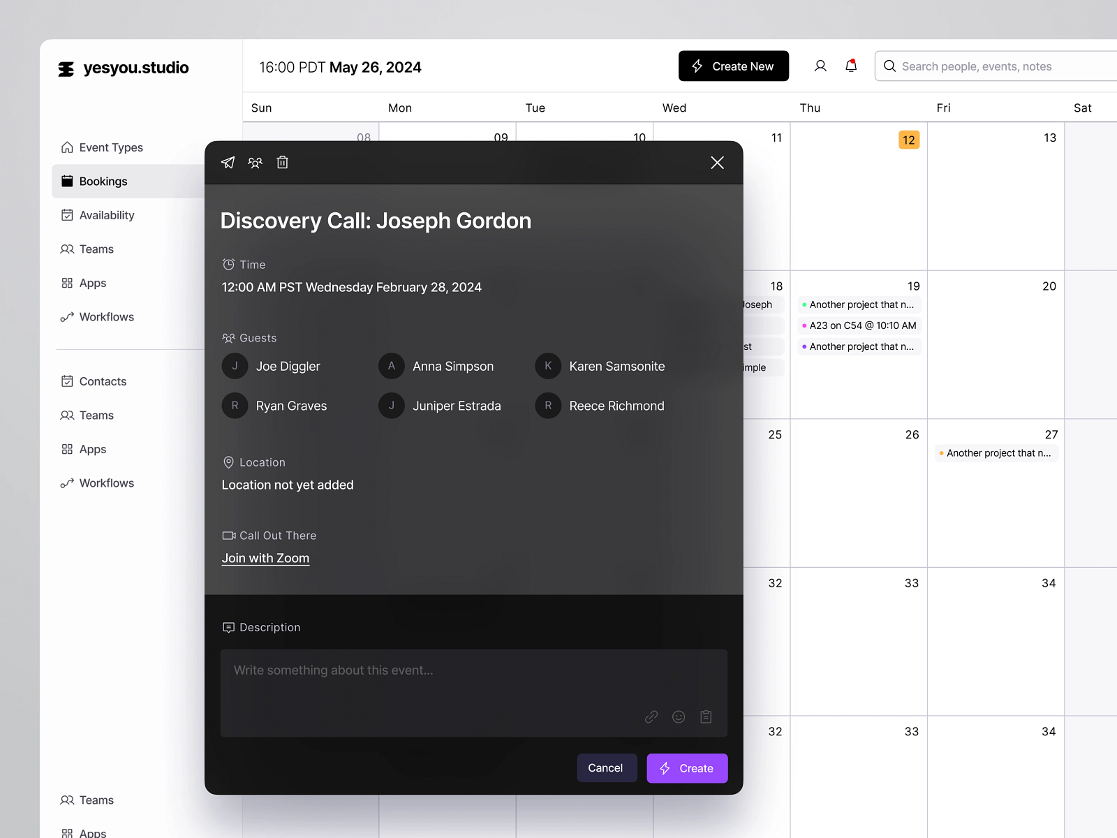 Calendar App Scheduling Popup by Isaac Sanchez on Dribbble