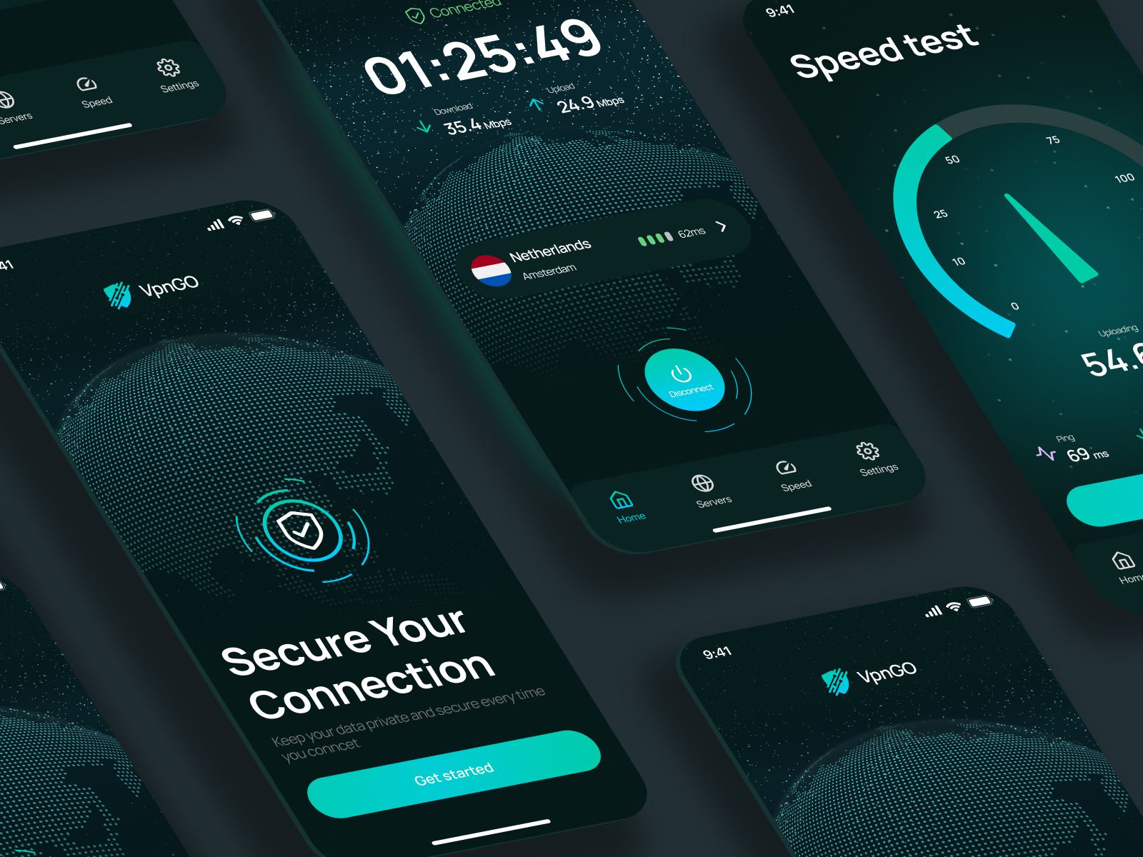 VPN Go® - UI/UX Design for VPN Security Mobile App by Faster Than Light ...