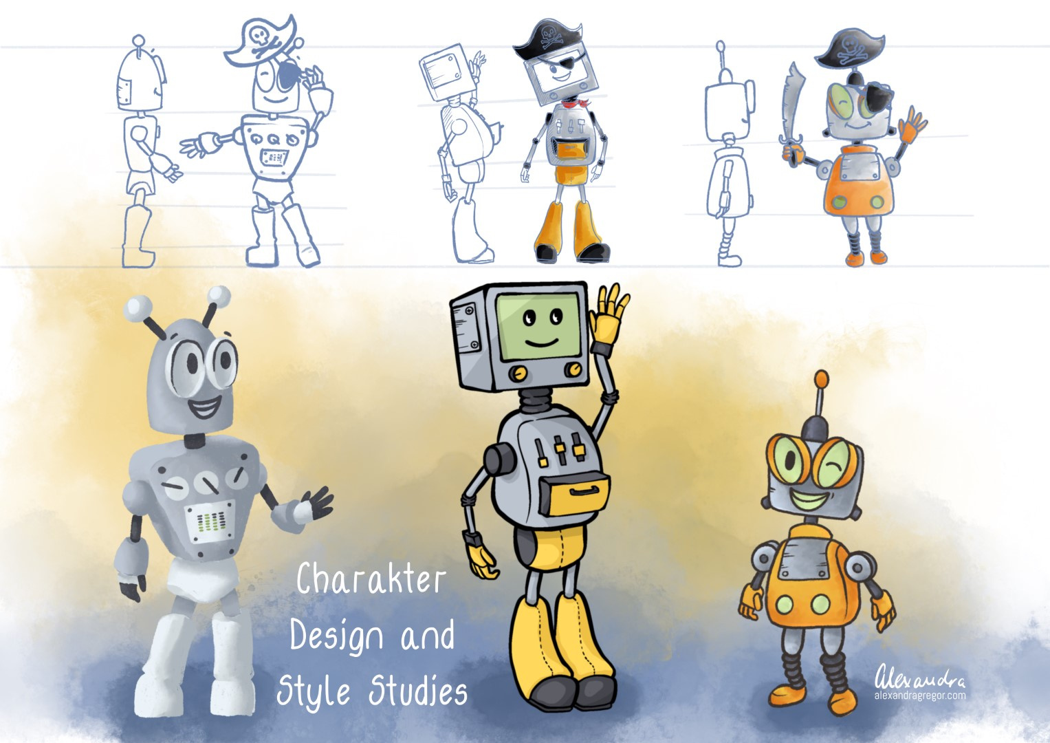 Style and Character Design Samples for a client's story by Alexandra ...