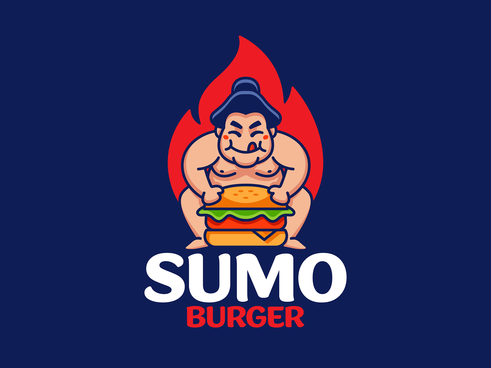 Sumo Burger Logo by Limitless Design on Dribbble