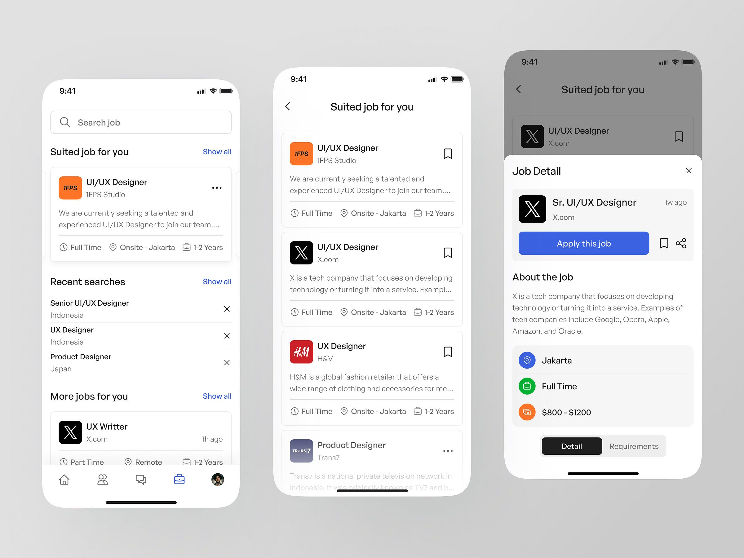 Job.in - Job Detail Flow by Rizal for Kretya Studio on Dribbble