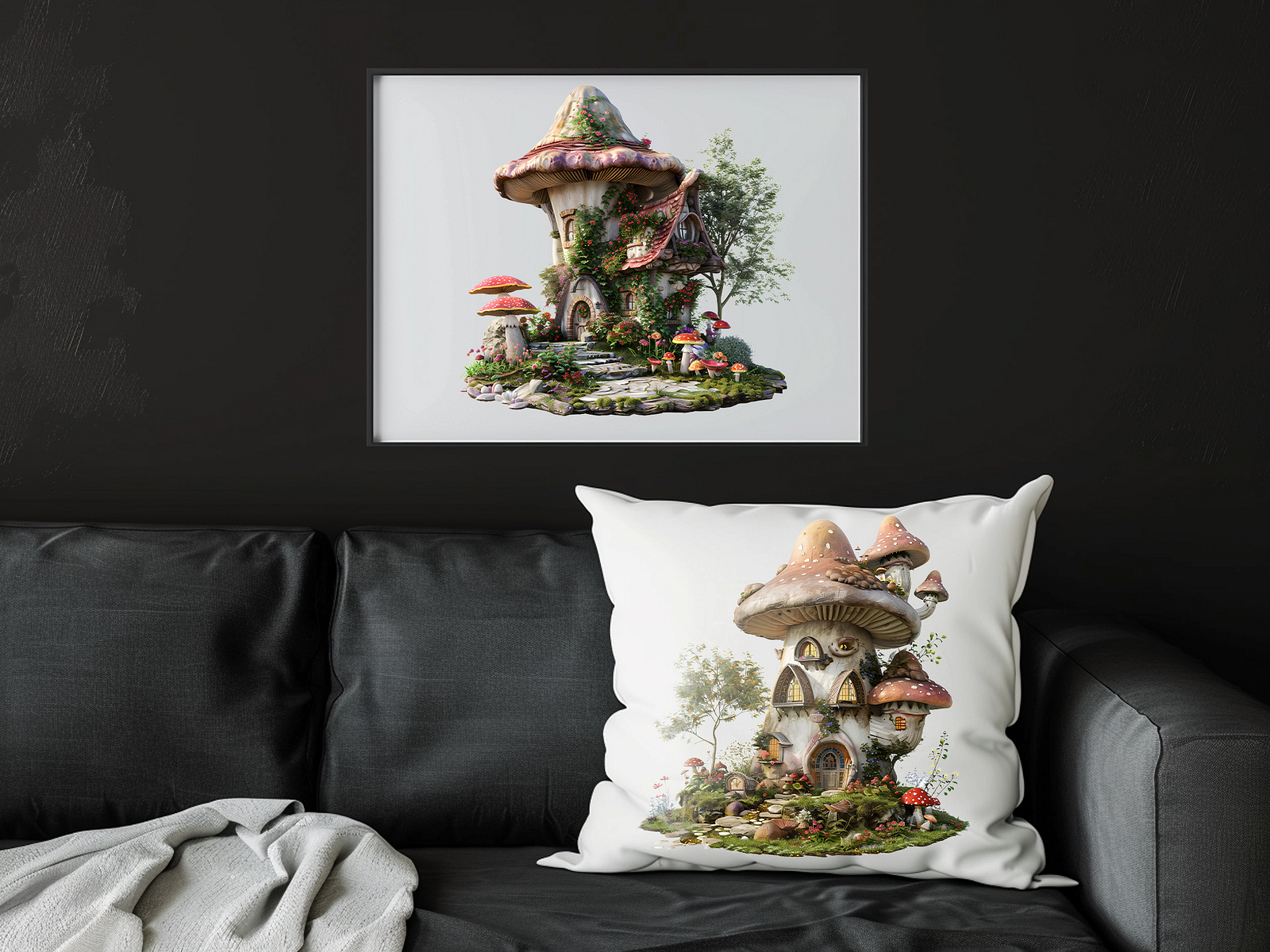 Mushroom House Clipart Illustration by SWEET ART on Dribbble