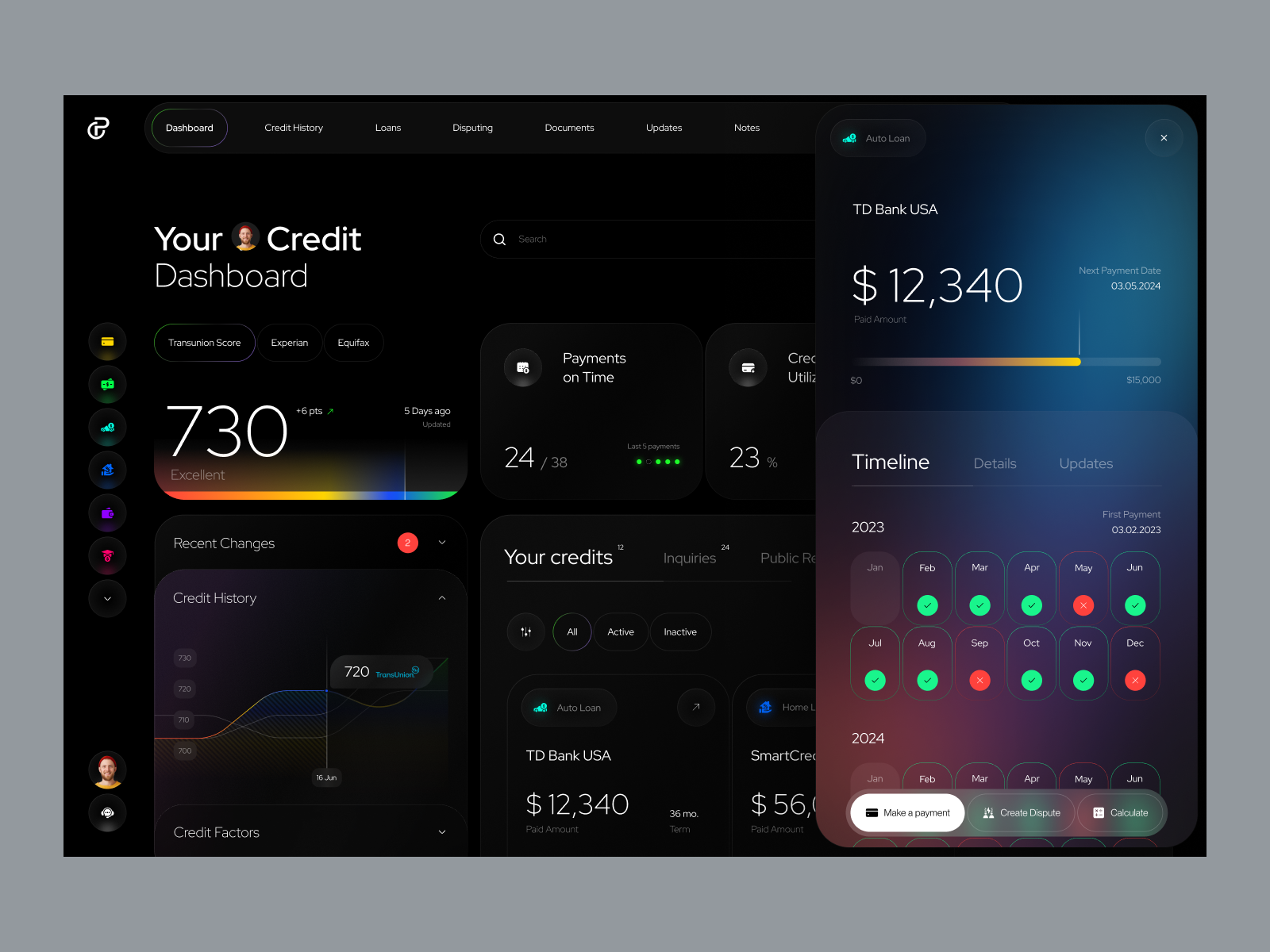 Credit Pros App - Credit Score Dashboard by Jack R. for RonDesignLab ⭐️ ...