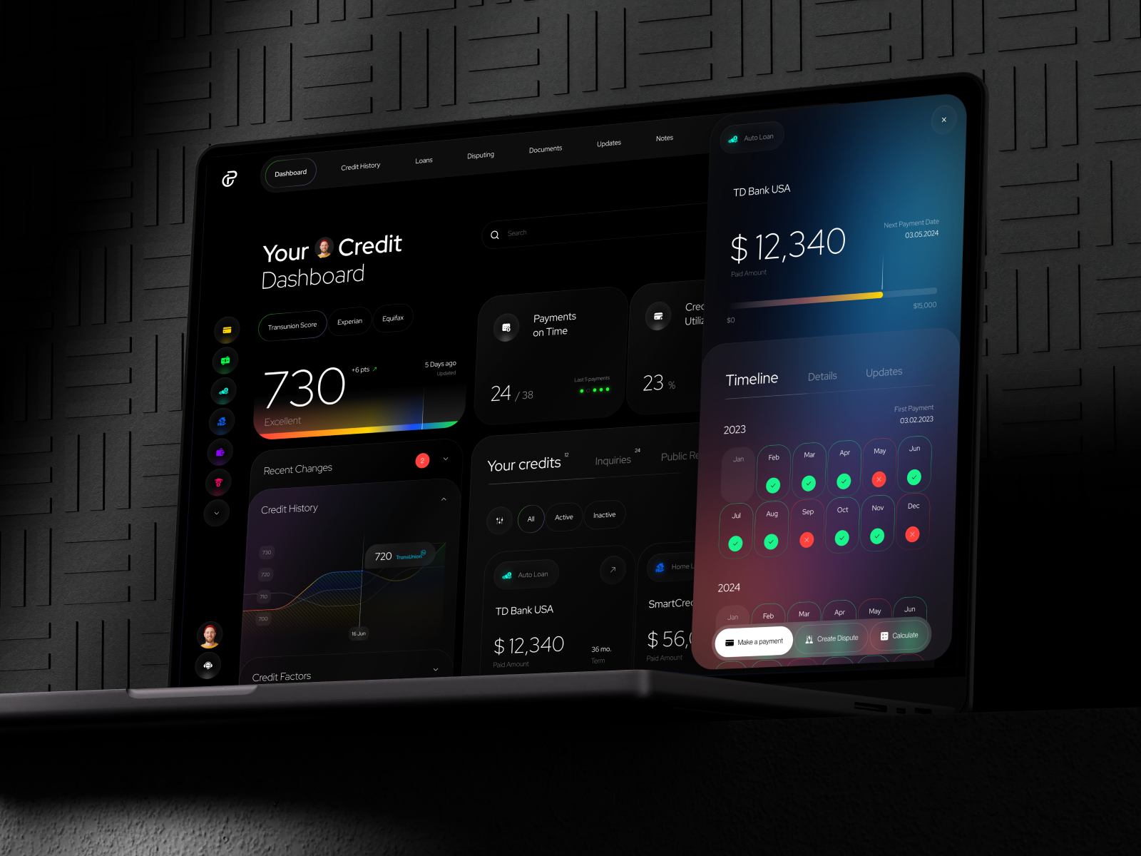 Credit Pros App - Credit Score Dashboard by Jack R. for RonDesignLab ⭐️ ...