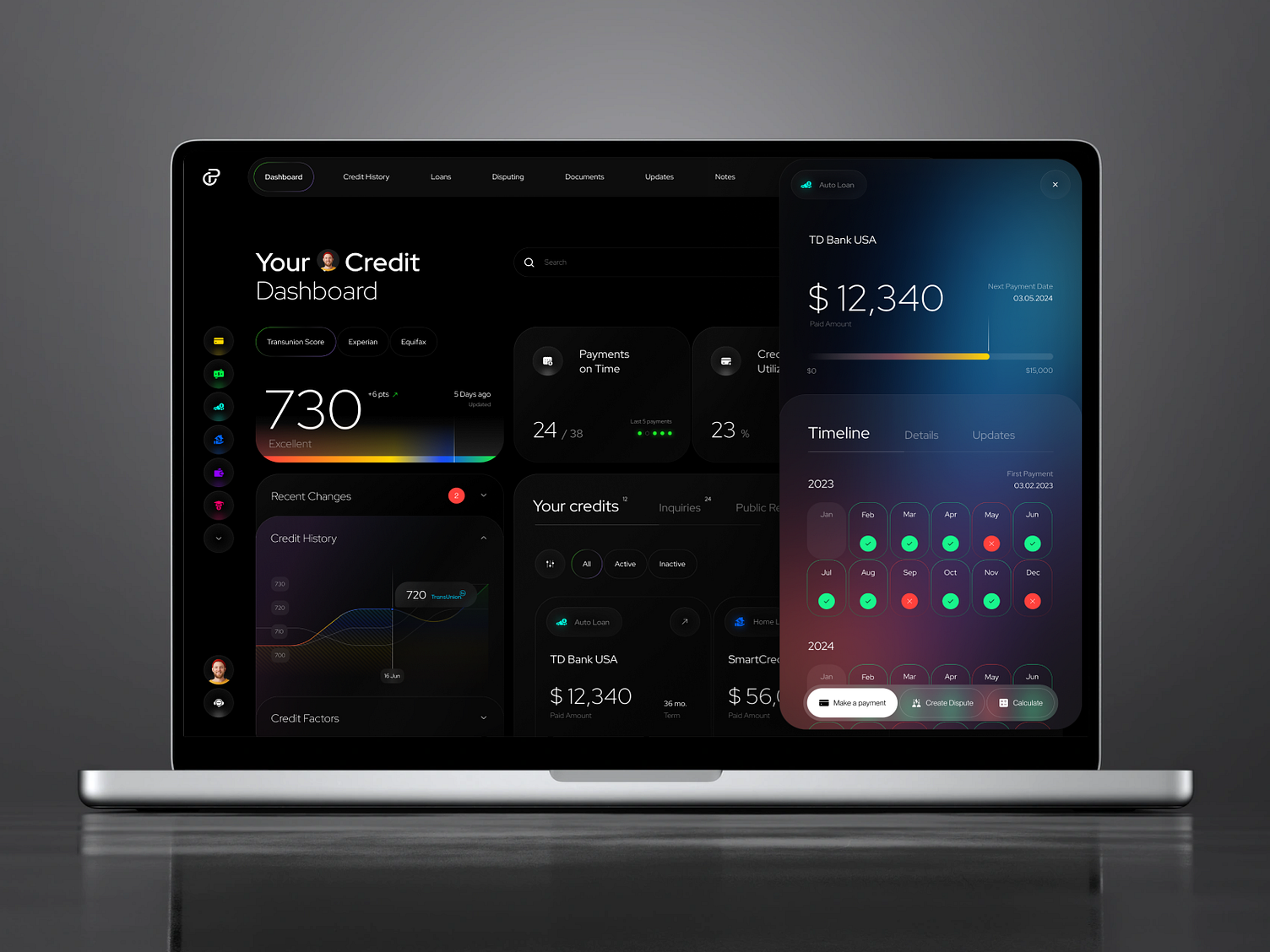 Credit Pros App - Credit Score Dashboard by Jack R. for RonDesignLab ⭐️ ...