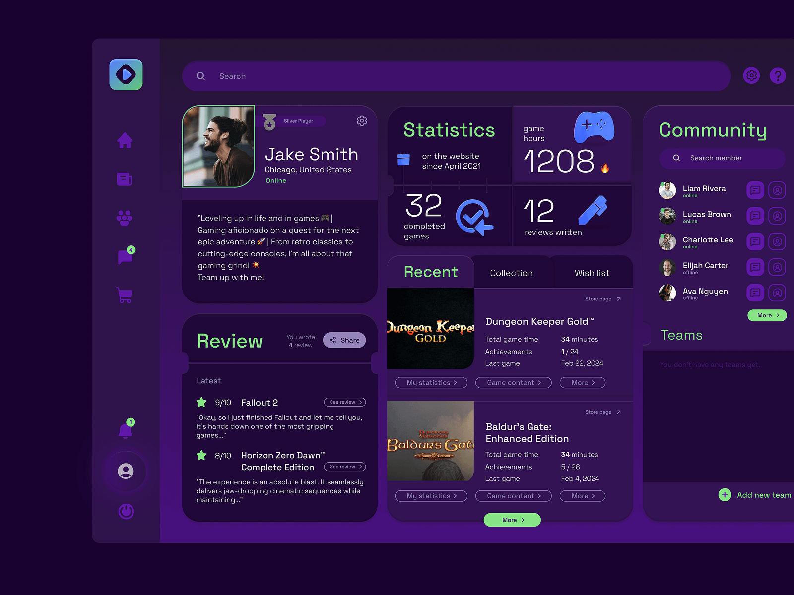 User Profile And Settings Ui Design By Karolina On Dribbble