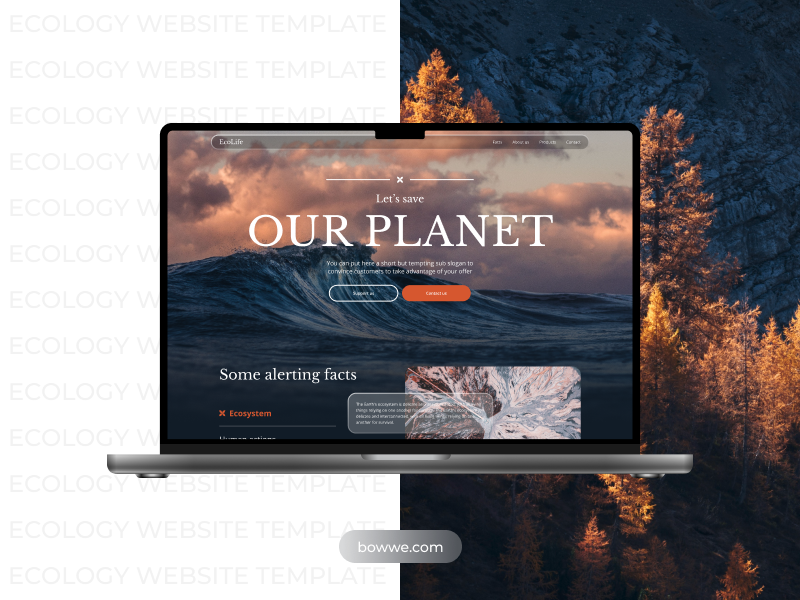 🍃 FREE TEMPLATE 🍃Eco project Landing Page by BOWWE on Dribbble