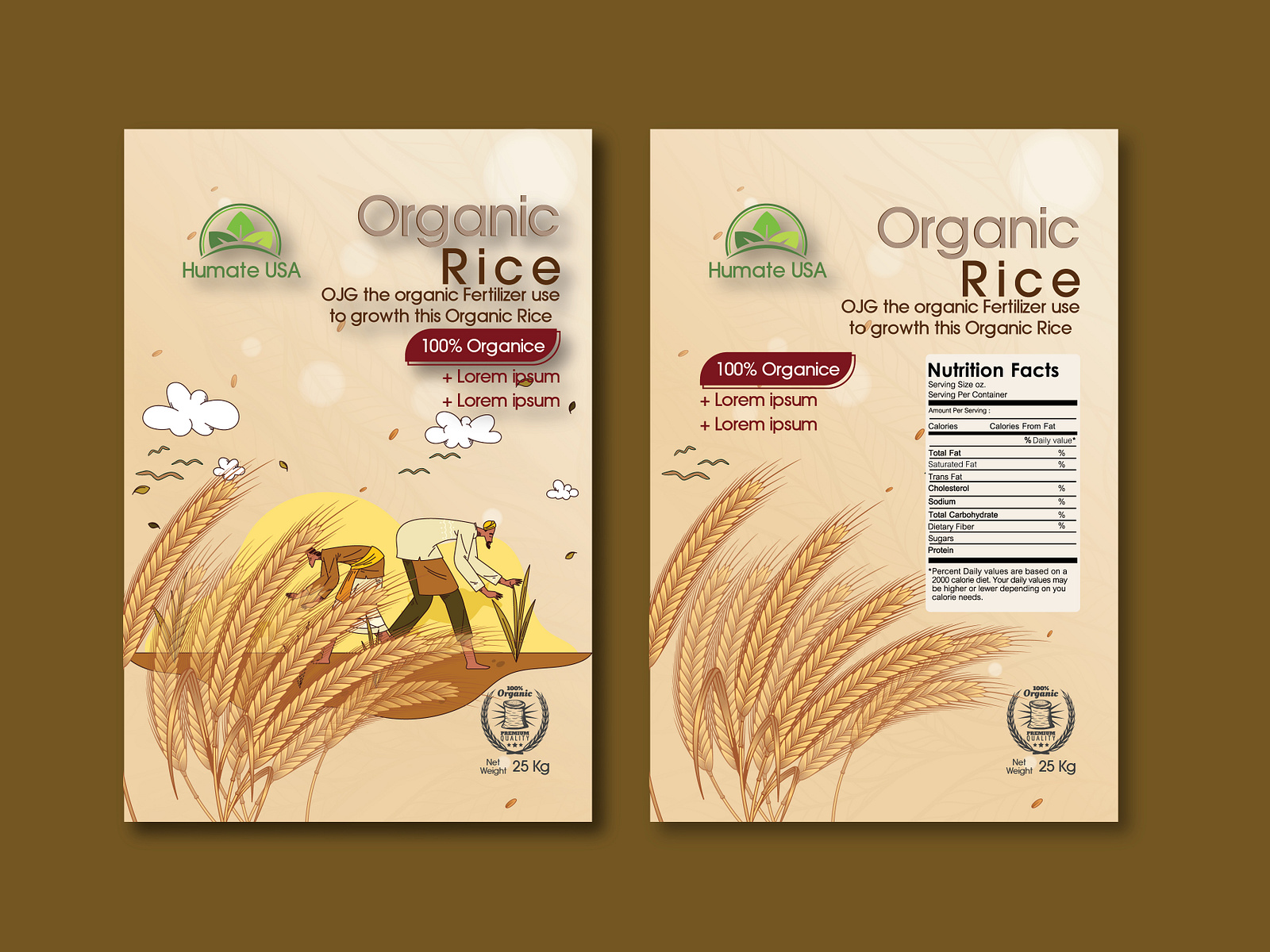 Premium rice bran oil package illustration by Design City on Dribbble