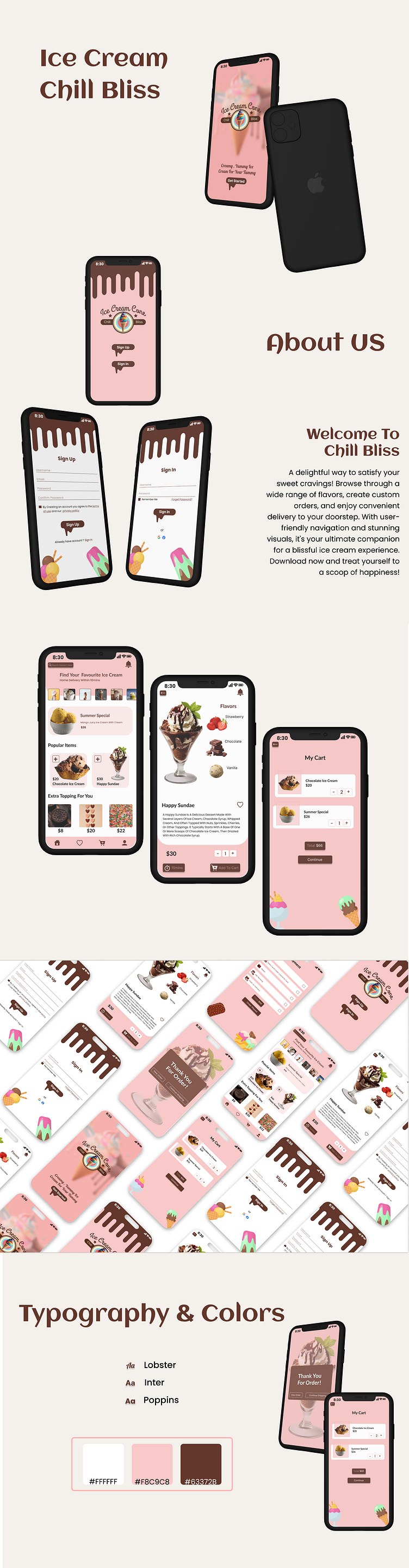 Ice Cream Mobile App UI by Kinjal Makwana on Dribbble