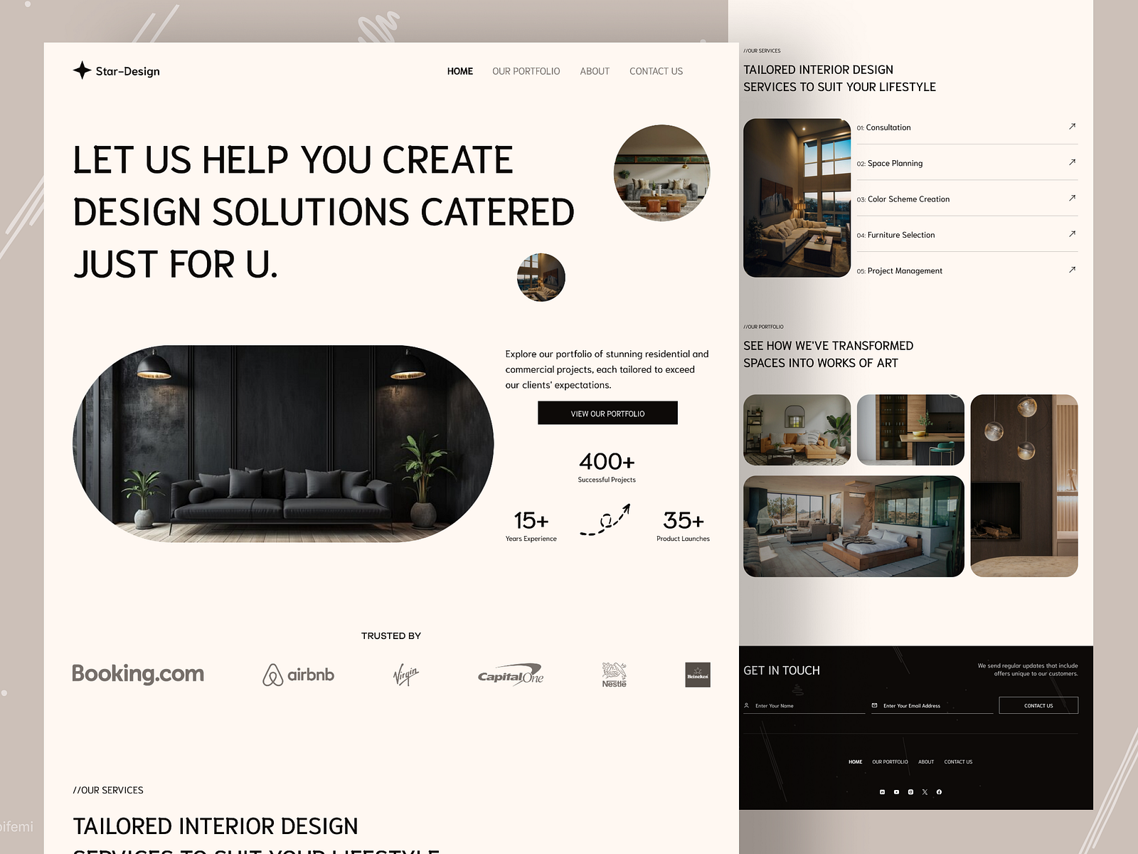 Interior Agency Landing Page by Daramola Femi Oluwatobi on Dribbble