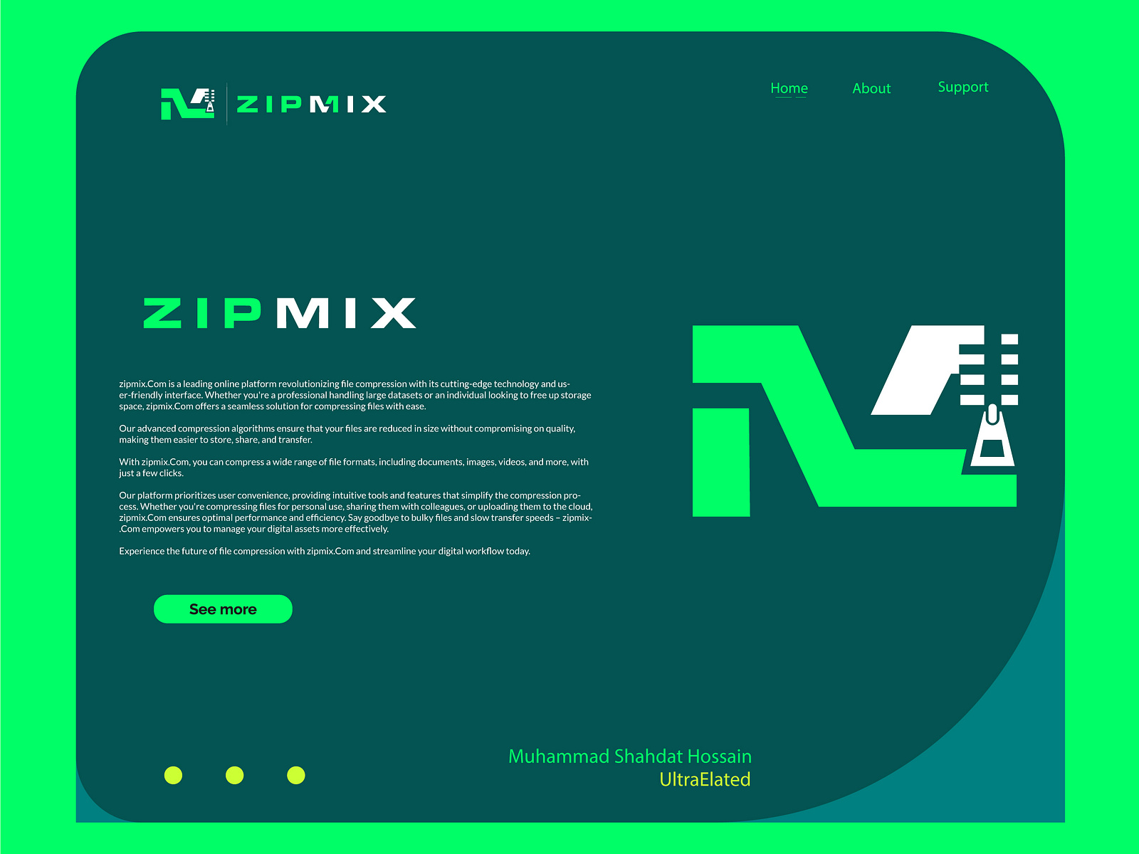 ZipMix logo | Zip mix brand identity design | ZM Logo by Muhammad ...