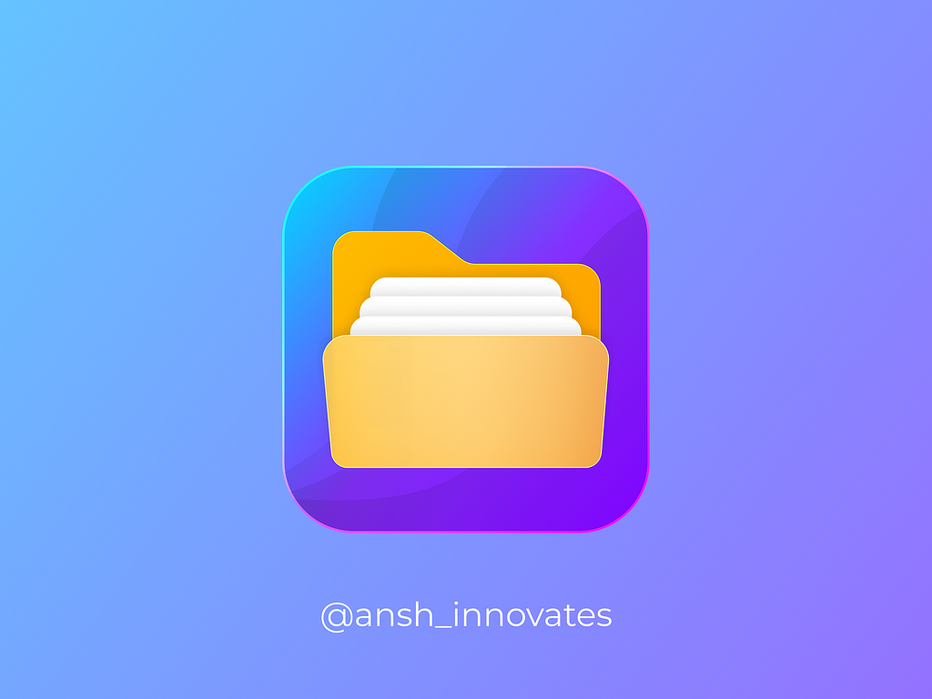 File Manager App Icon, logo by Ansh Innovates on Dribbble