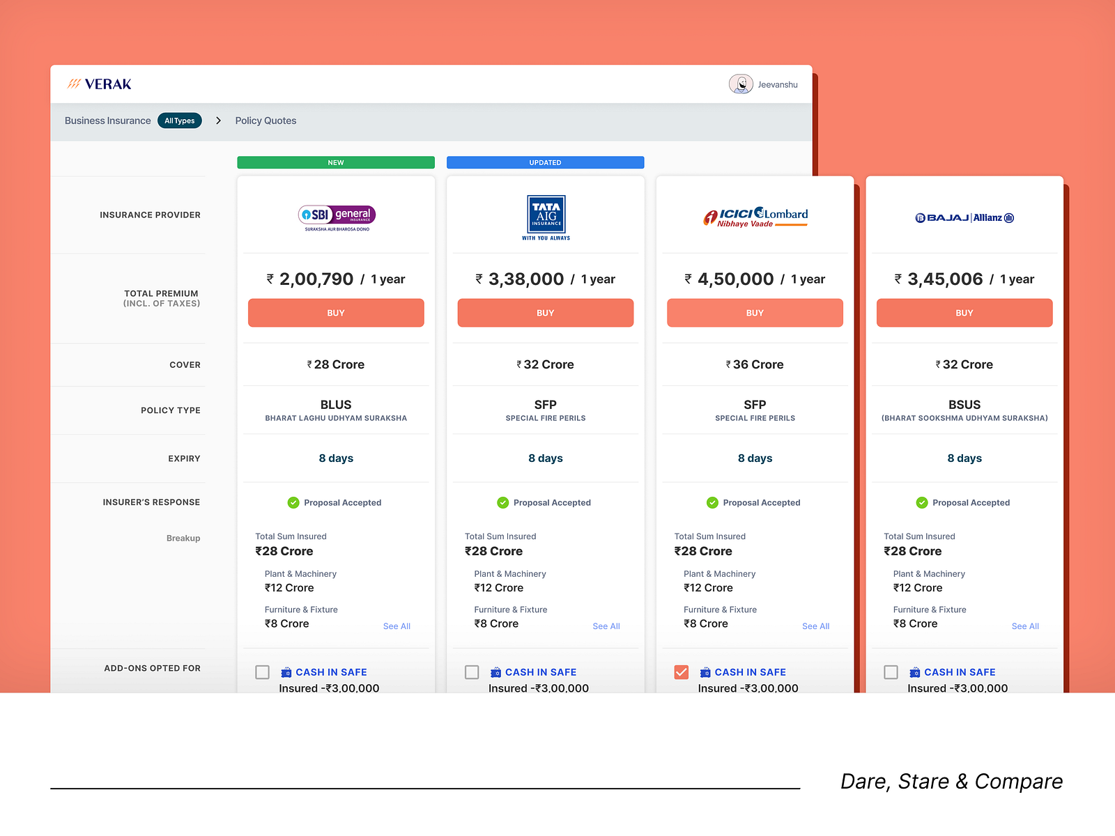 Comparison Screen by Jeevanshu Narang on Dribbble