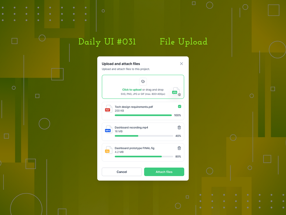 Daily UI #031 - File Upload by Hasyim Faisal on Dribbble