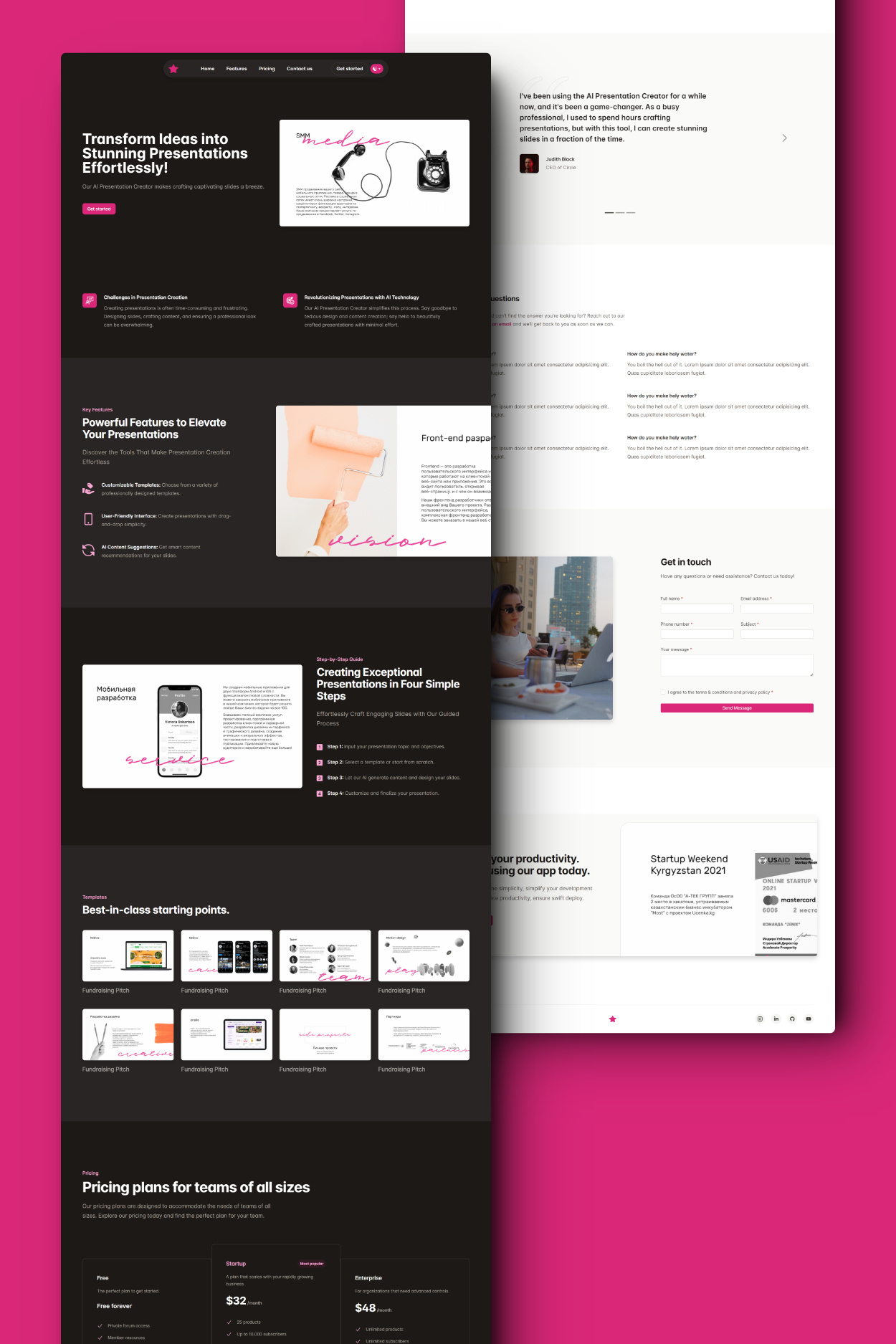 Prezenta - The AI-Powered Presentation Architect HTML Landing Pa by ...