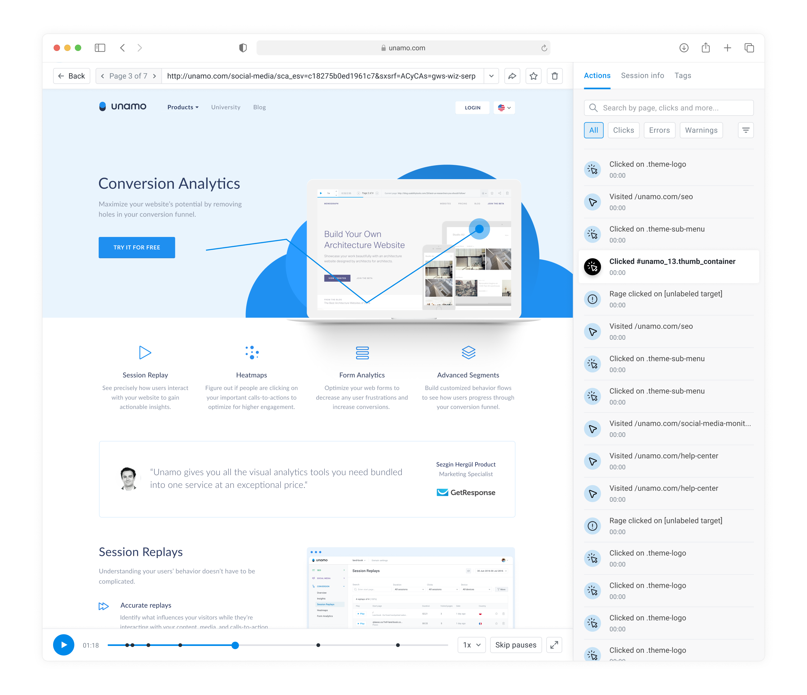 Session Recording UI by Dawid Domański on Dribbble