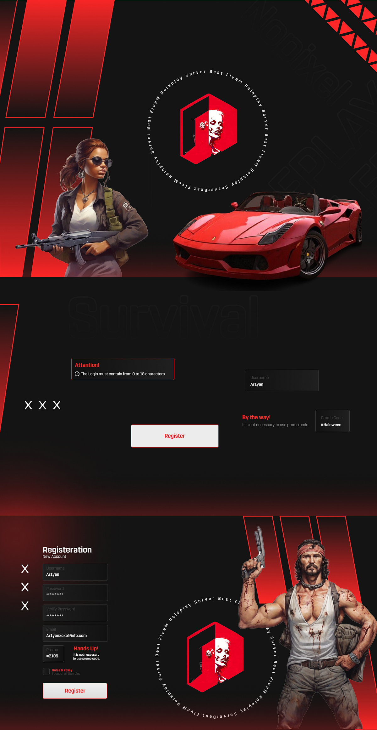 NoPixel Survival FiveM GTA Roleplay UI by Ariyan Rezvani on Dribbble