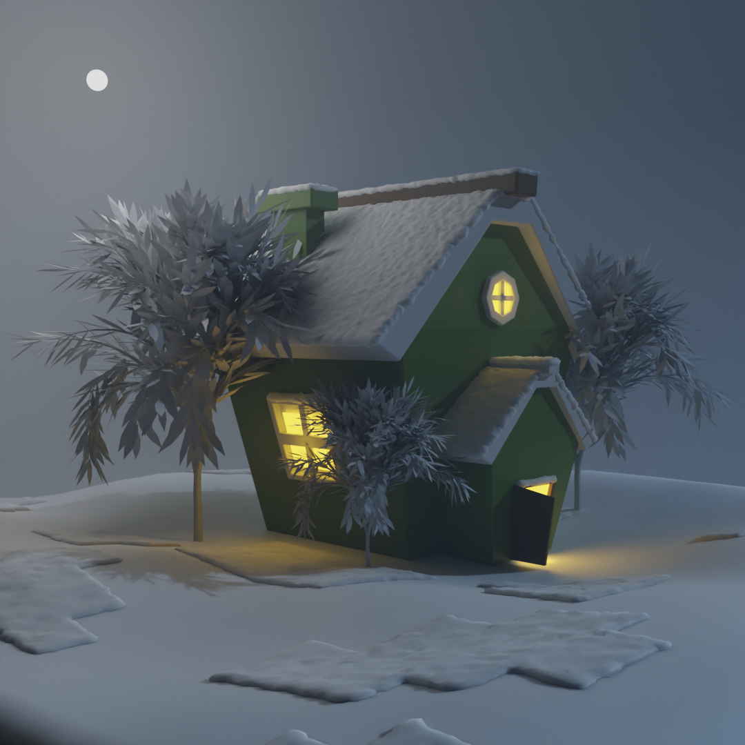 Stylized Winter Cottage by Fadiji Peace on Dribbble