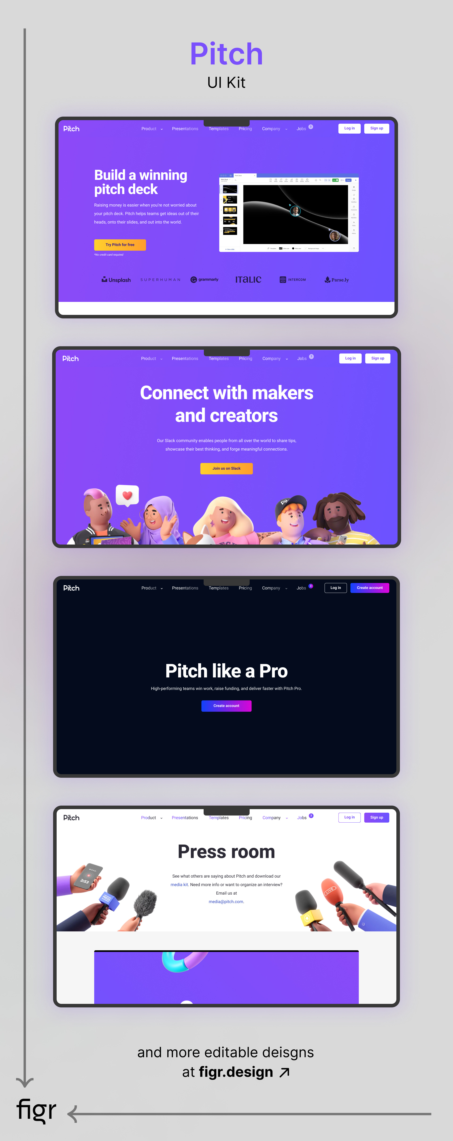 Make Pitch UI your own by Figr Design on Dribbble