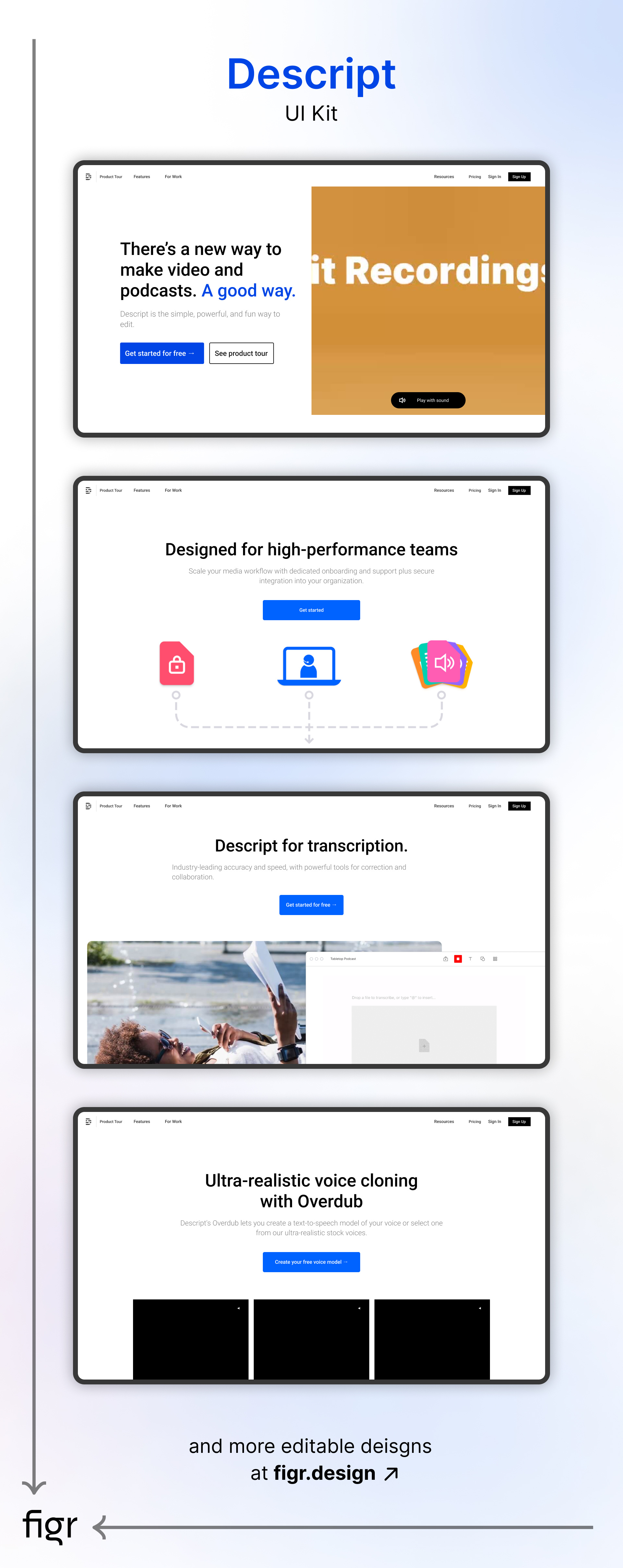 Make Descript UI your own by Figr Design on Dribbble