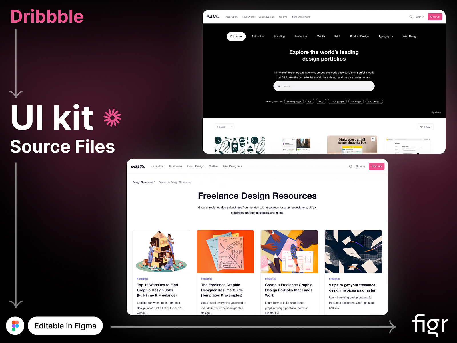 Make Dribbble UI your own by Figr Design on Dribbble
