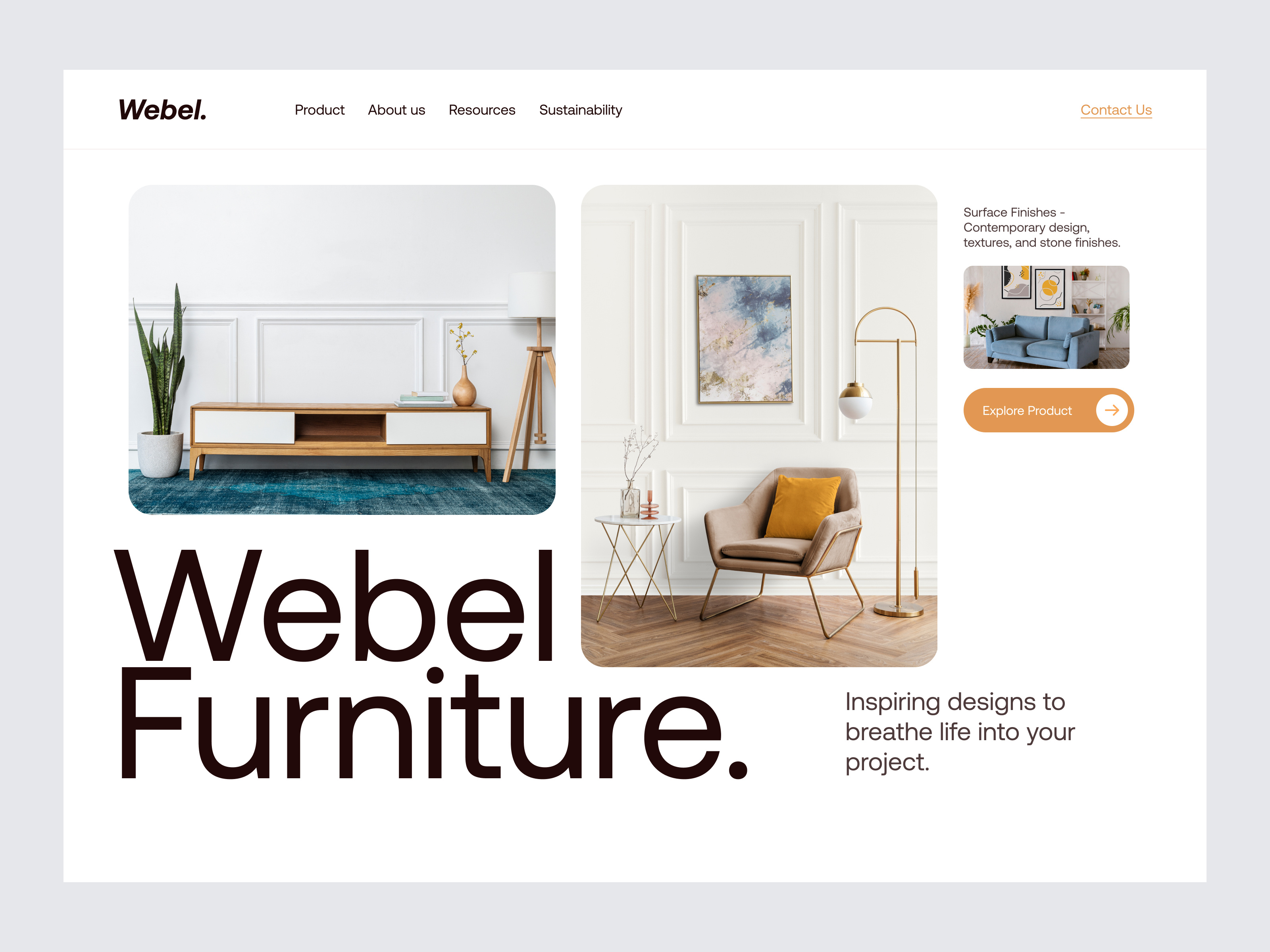 Webel - Furniture Landing Page by Lalu Husni Hawari on Dribbble