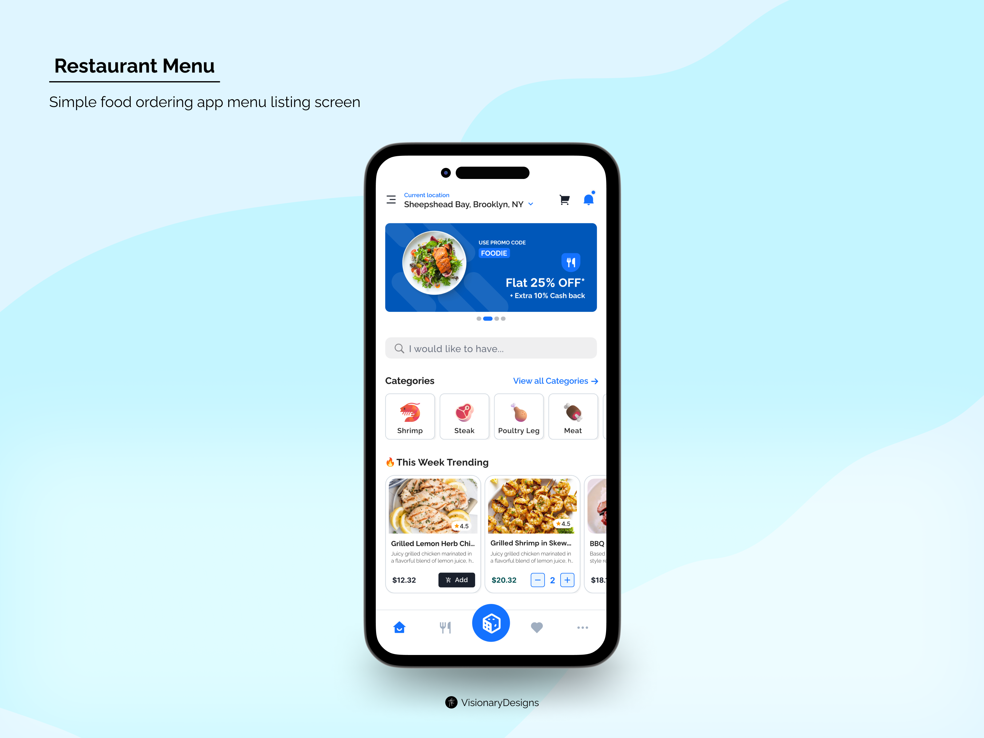 Food Ordering Menu Listing by Visionary Designs on Dribbble