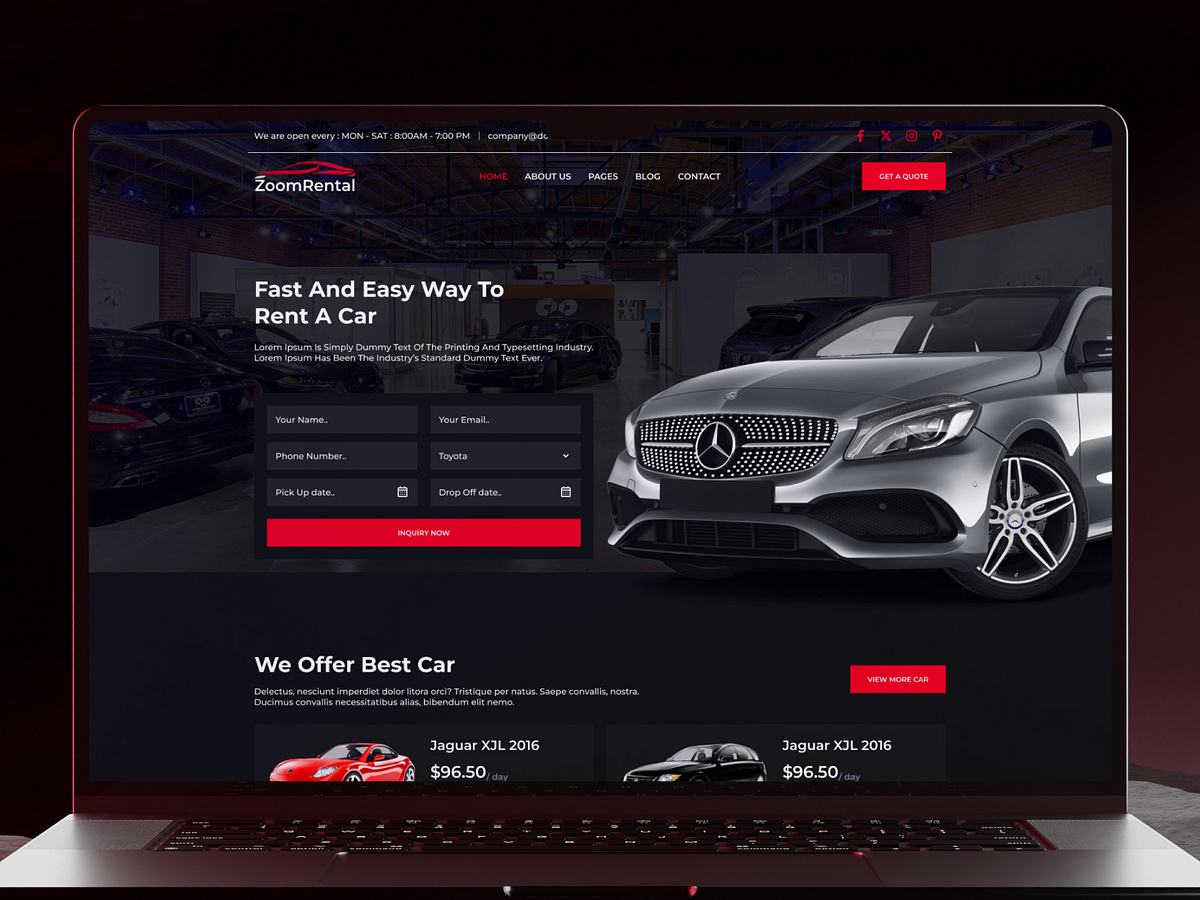 Car Rental Website Design by Dolphin Web Solution on Dribbble