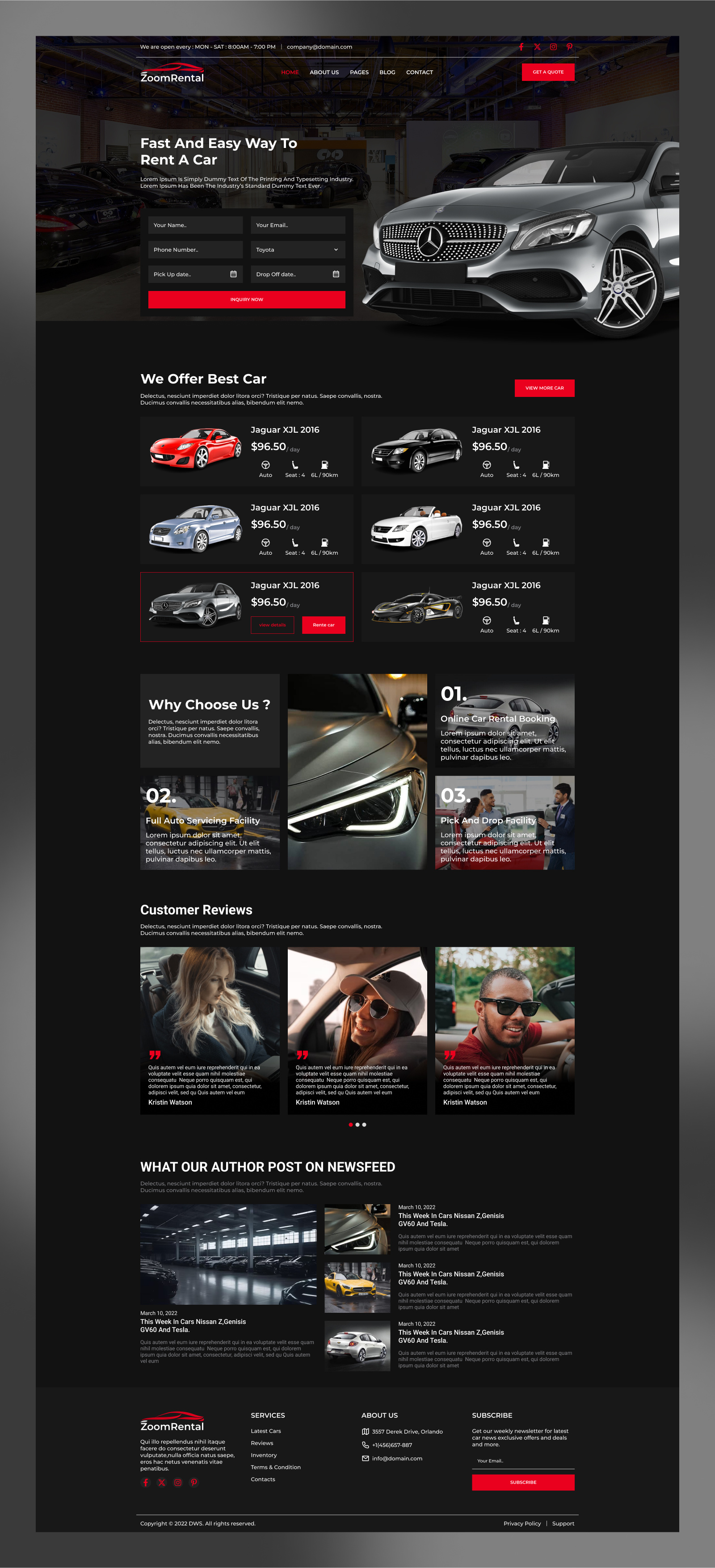 Car Rental Website Design by Dolphin Web Solution on Dribbble