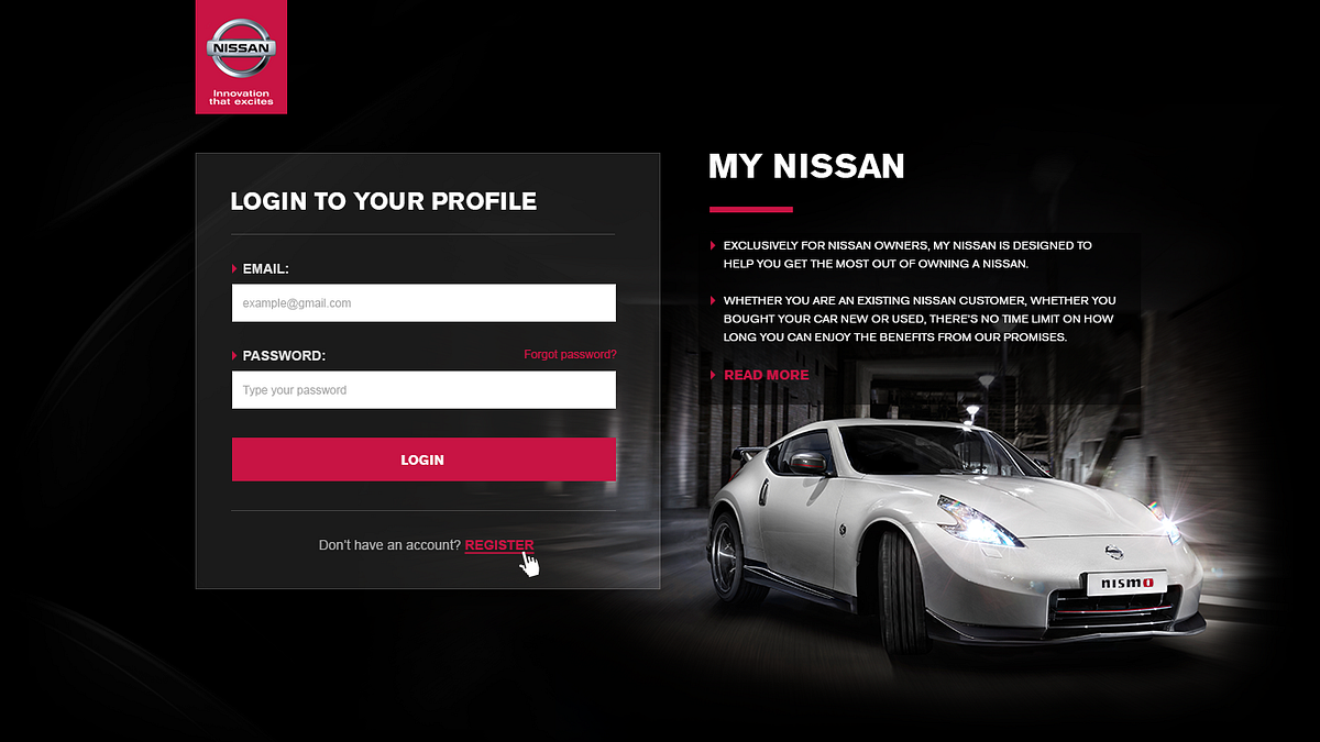 Nissan - login by Marija (Maletković) Stanić on Dribbble