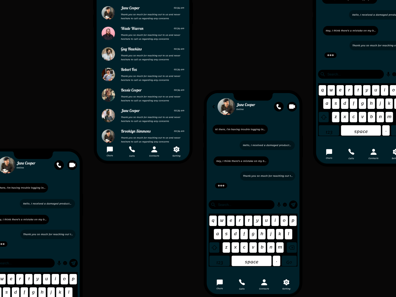 Modern Chat App Mobile UI Design by Humayun Aftab on Dribbble