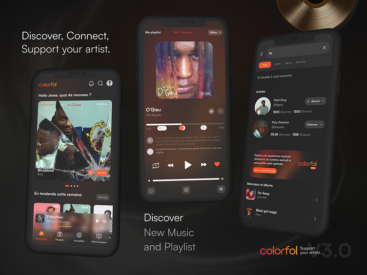 Colorfol — Music Streaming App by Jesse Ikolo B. on Dribbble