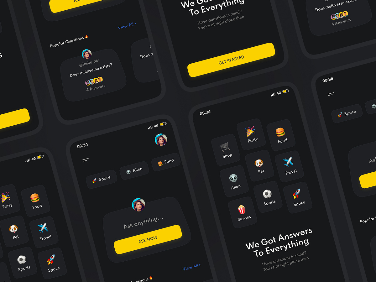QnA App UI Design by Locgfx on Dribbble