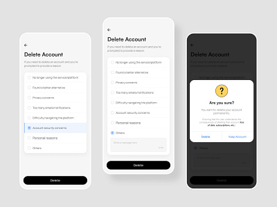 Delete Account Journey by Sultan M. on Dribbble