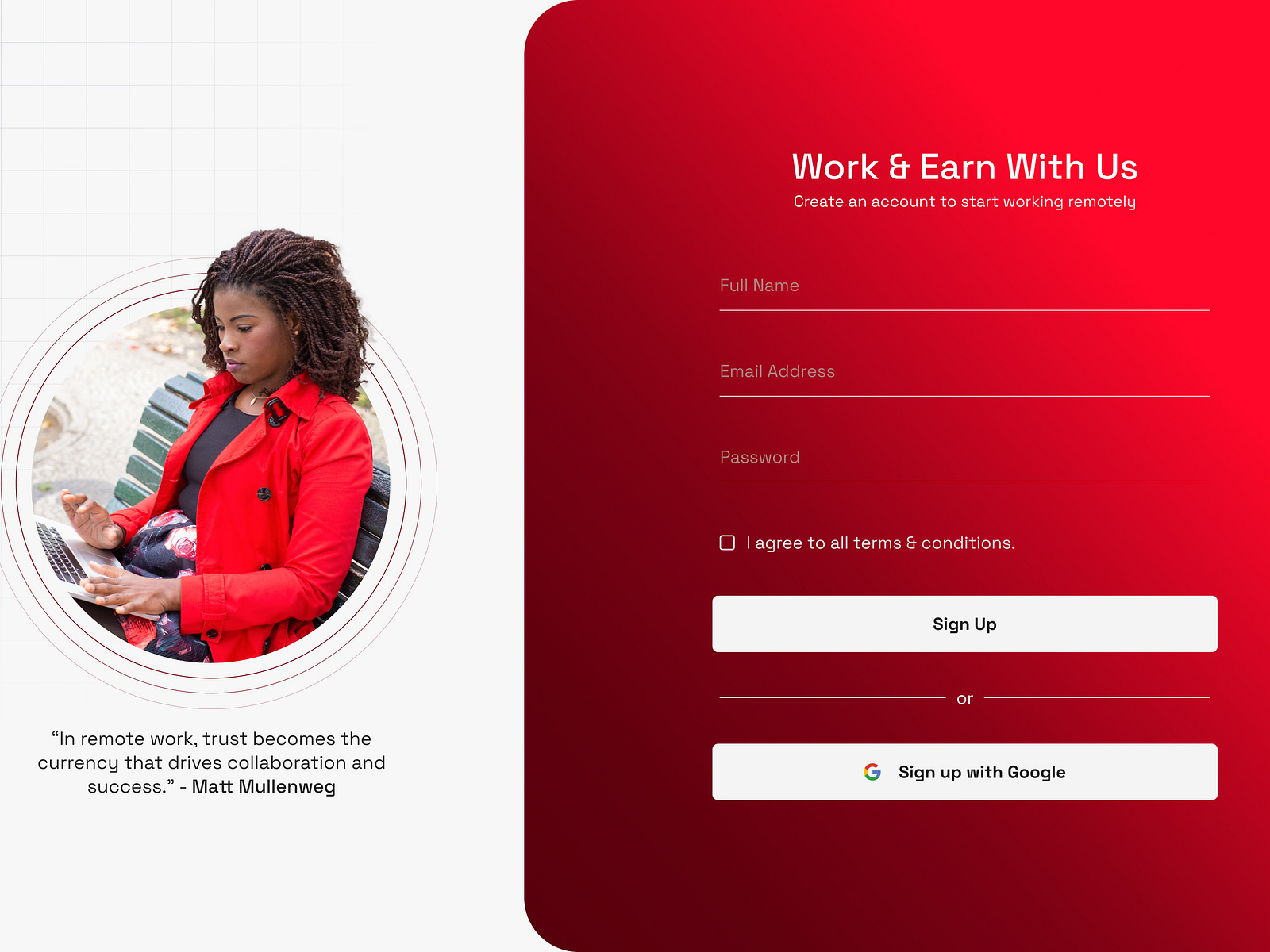 Sign-up page, modal, form #DailyUI by Olushola Tobi on Dribbble