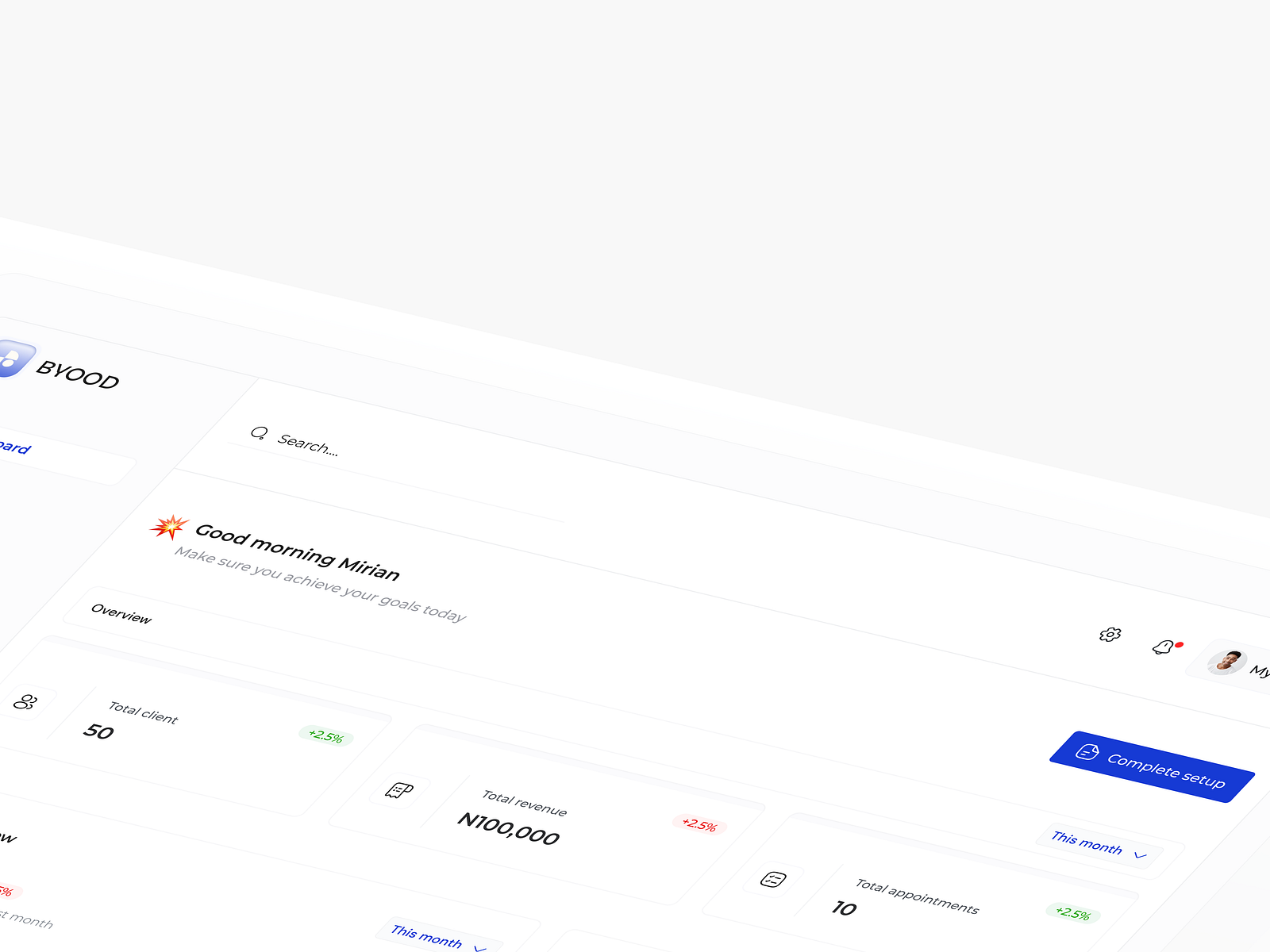Dashboard UI - Light mode by Mirian Achonwa on Dribbble